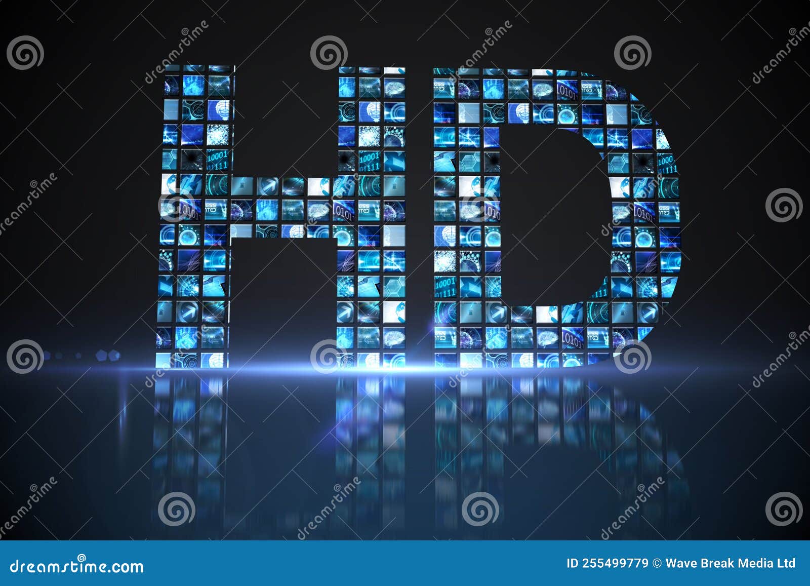 HD Made of Digital Screens in Blue Stock Illustration - Illustration of ...