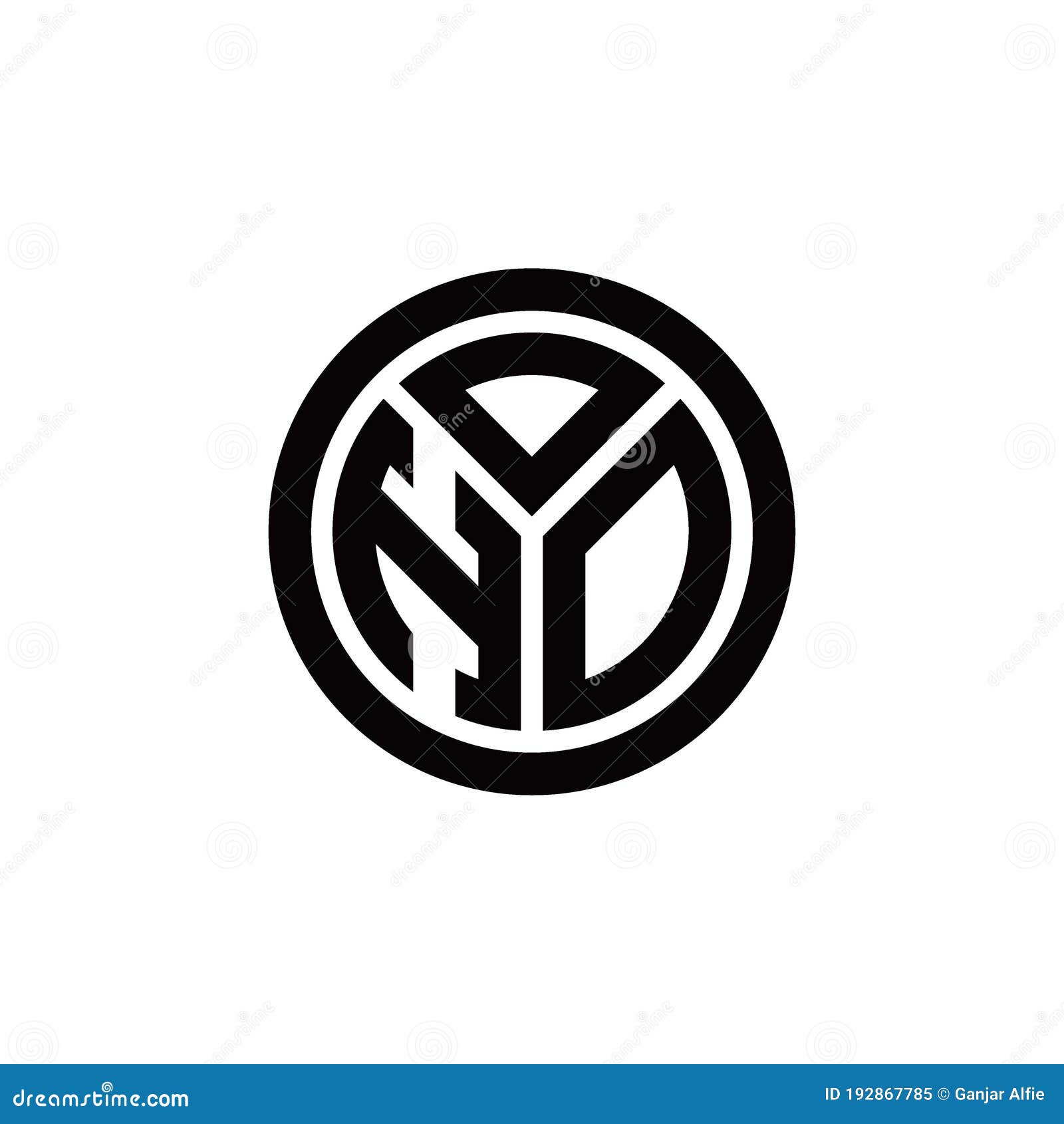 HD Monogram Logo with Circle Outline Design Template Stock Vector ...