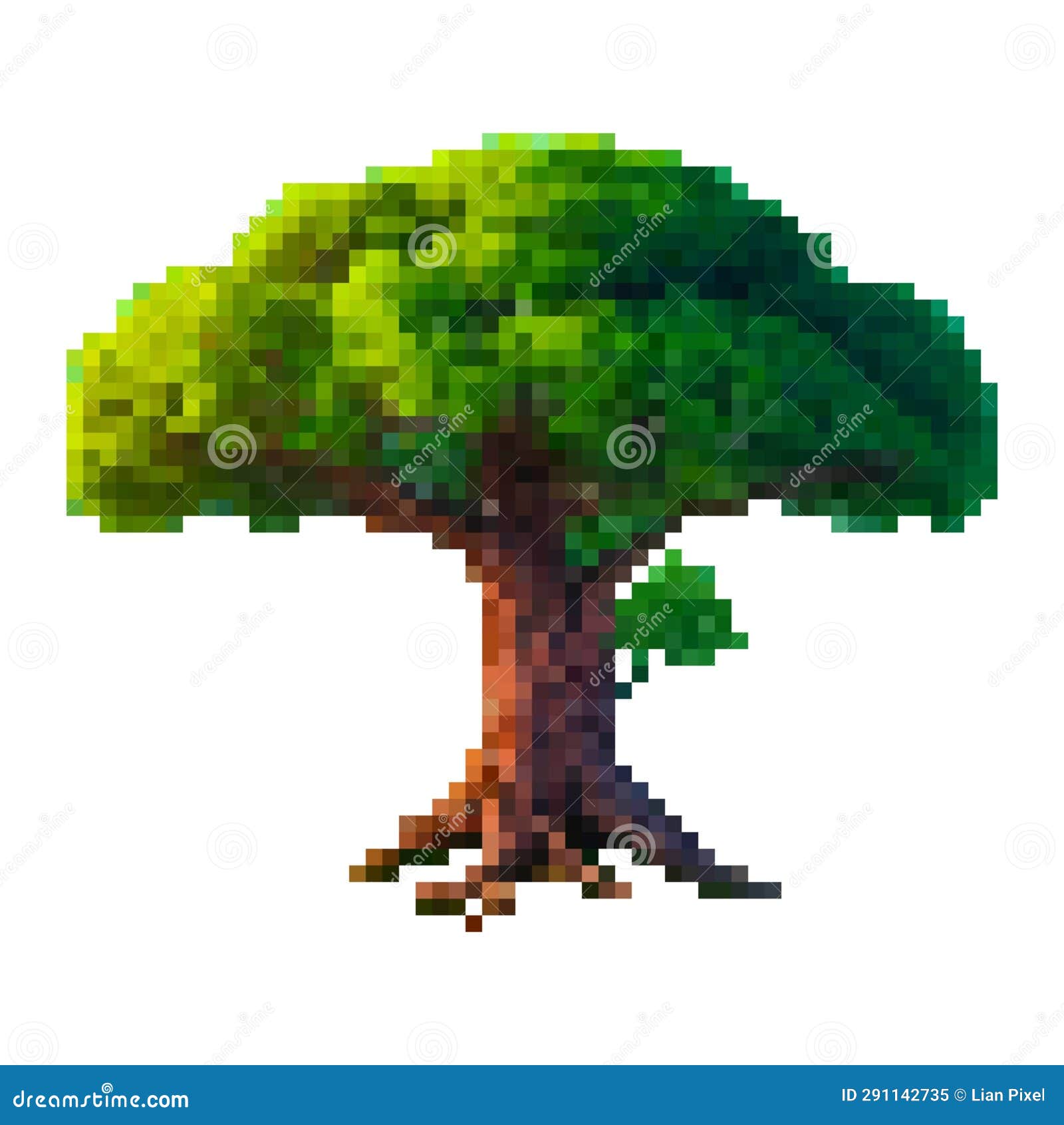 HD Retro Pixel Tree 64x64 stock illustration. Illustration of arcade ...