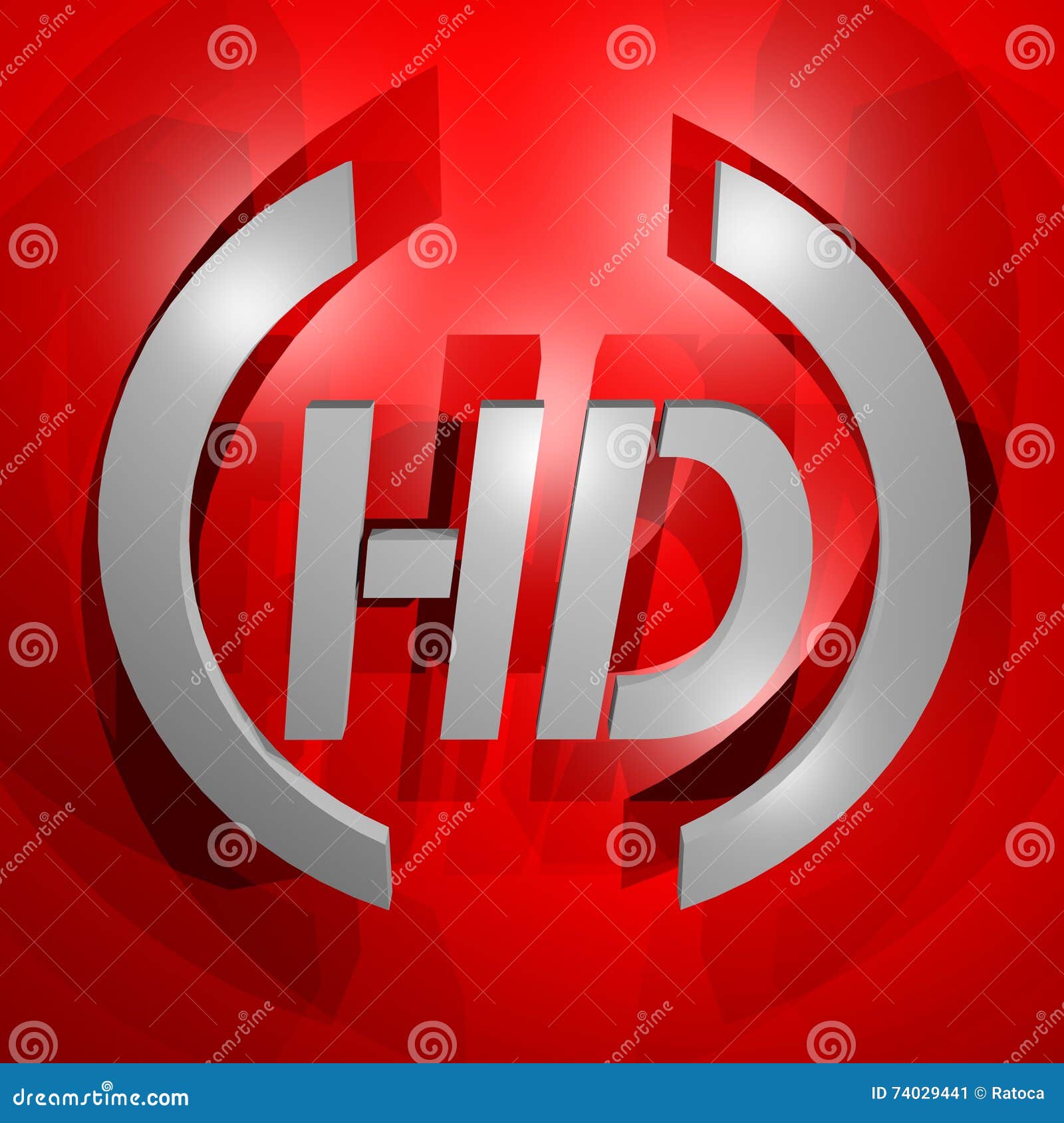 HD symbol stock illustration. Illustration of render - 74029441