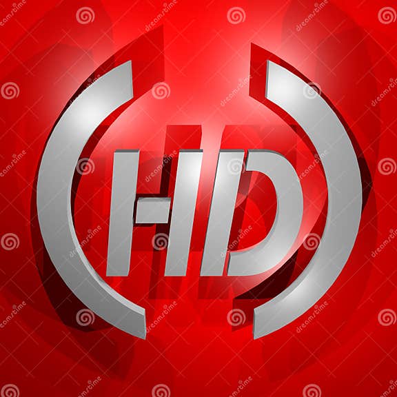 HD symbol stock illustration. Illustration of render - 74029441