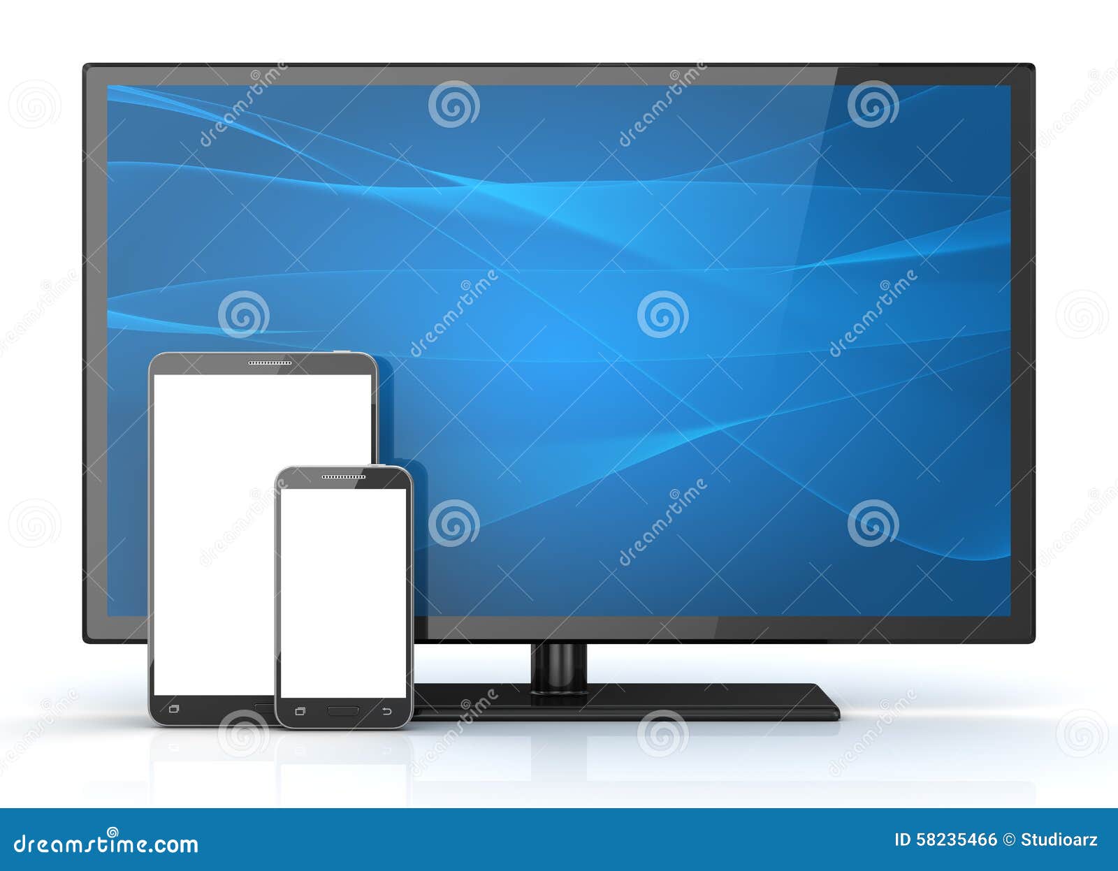 HD television and phone stock illustration. Illustration of touchscreen ...
