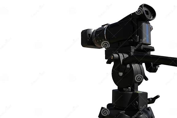 HD Video Camera on White Background Stock Image - Image of element ...