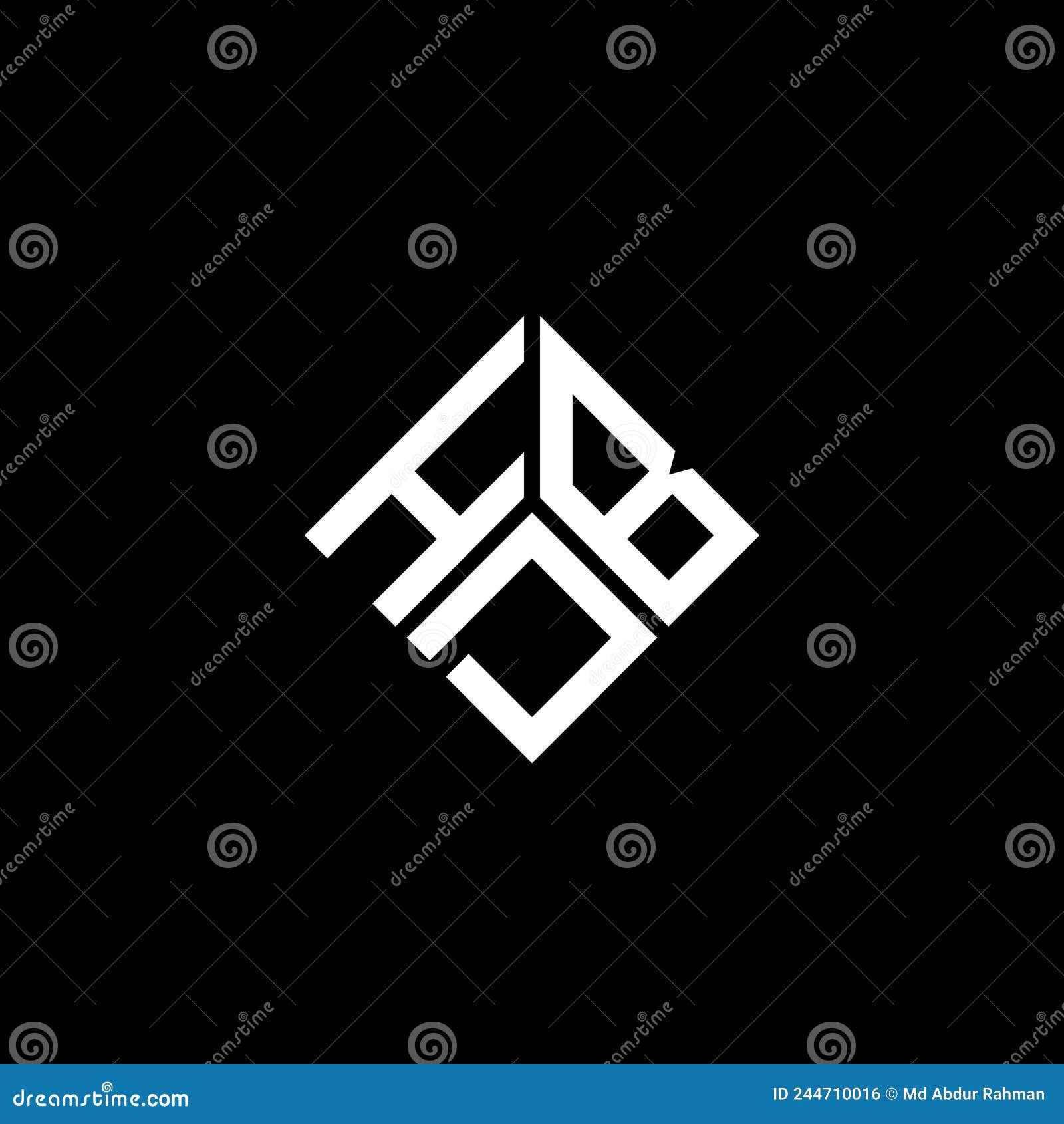 HDB Letter Logo Design On Black Background. HDB Creative Initials ...