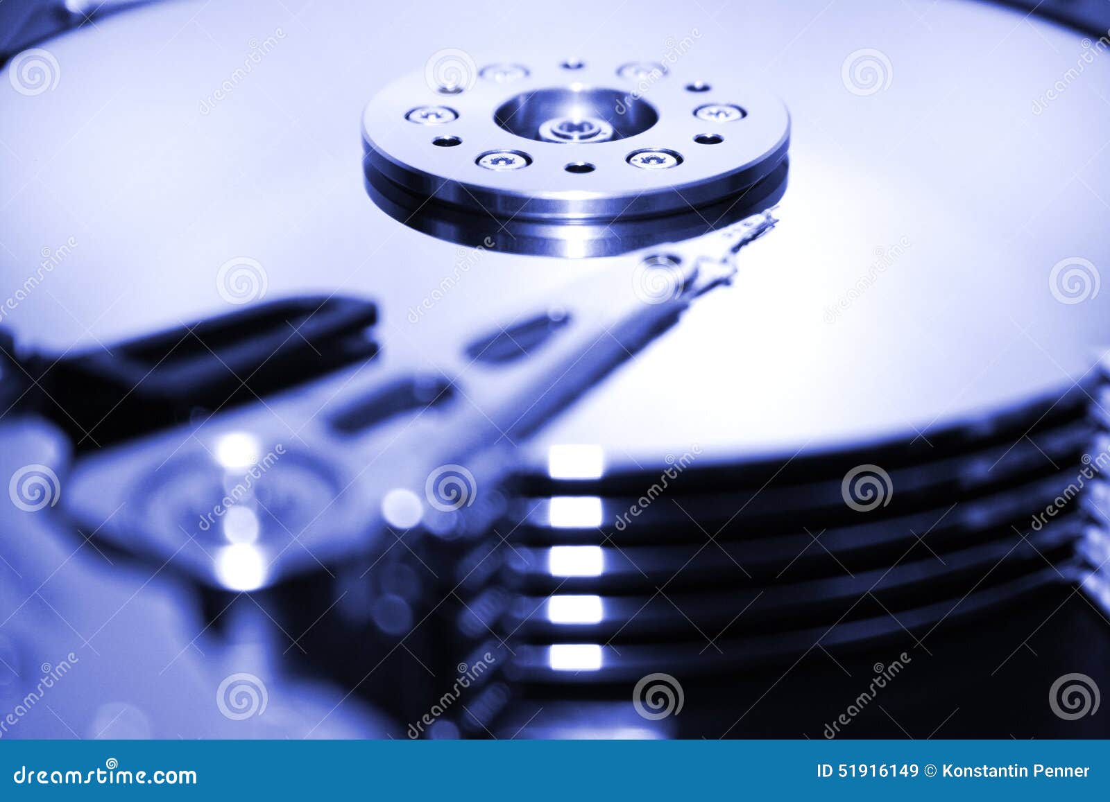 HDD - a Blue Hard Disk Drive is Open Stock Image - Image of computer ...