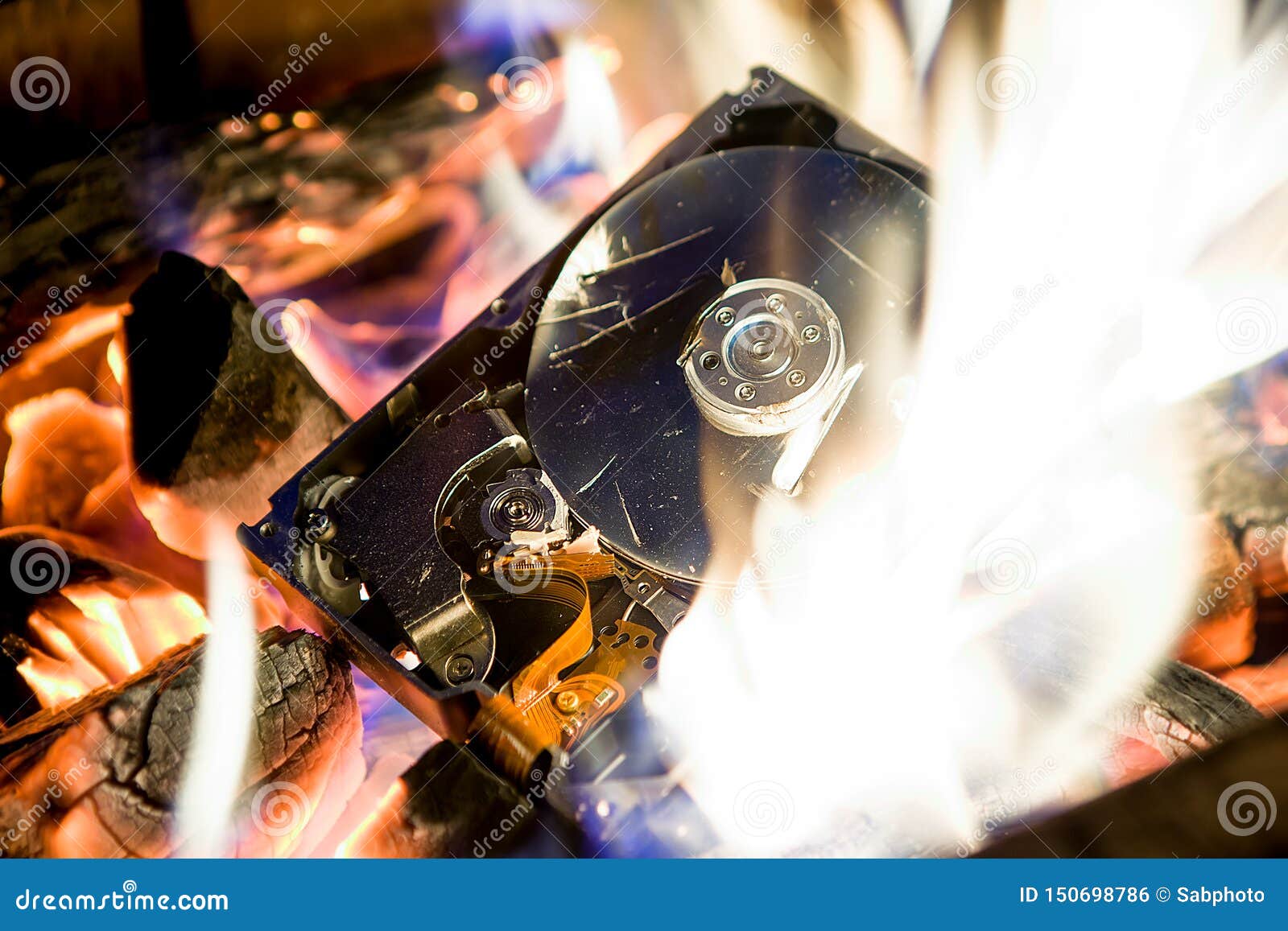 HDD is burning stock photo. Image of kill, hardware - 150698786