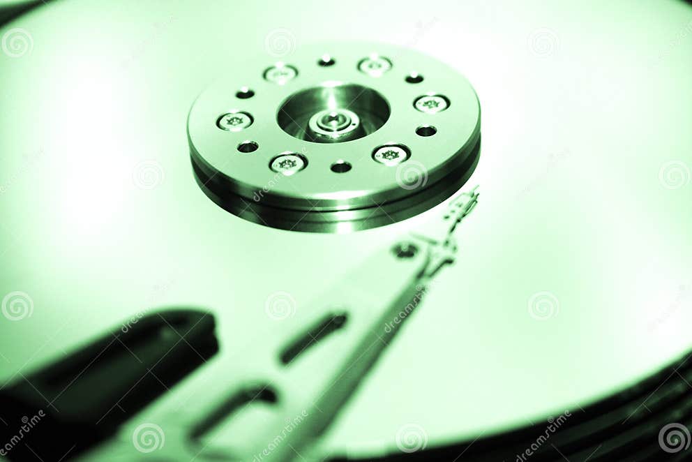 HDD - a Green Hard Disk Drive is Open Stock Photo - Image of harddrive ...