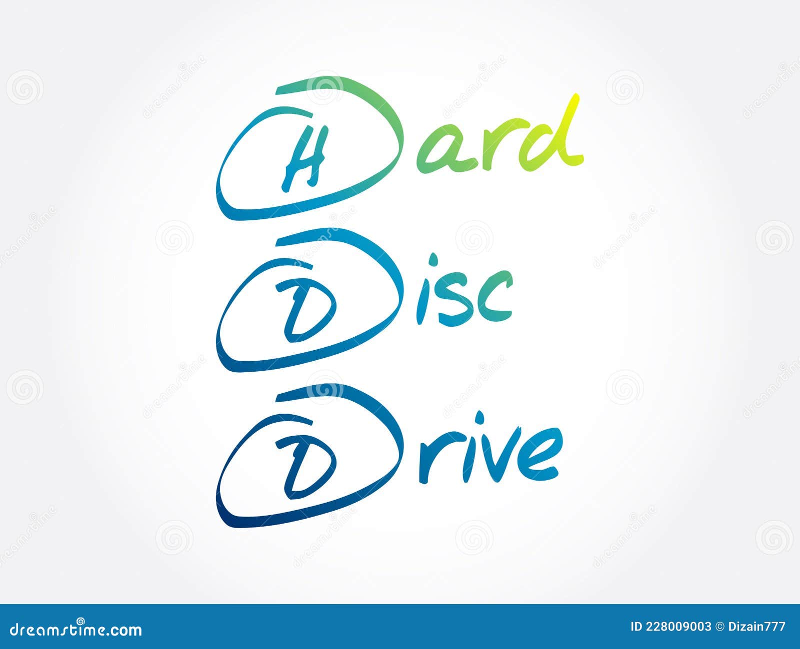 HDD - Hard Disc Drive Acronym, Technology Concept Background Stock ...
