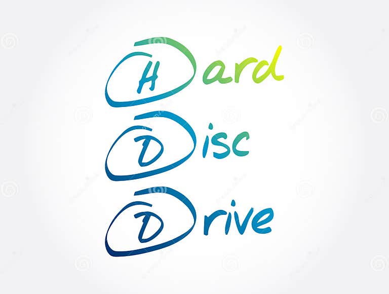 HDD - Hard Disc Drive Acronym, Technology Concept Background Stock ...