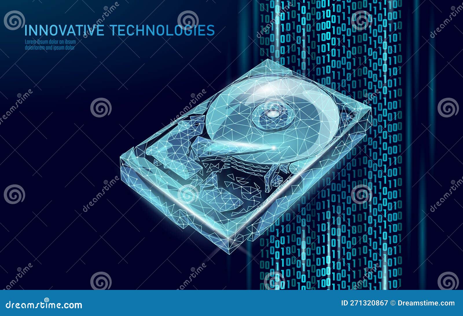 HDD Hard Disk Drive File Hardware. 3D Low Poly Information Storage ...