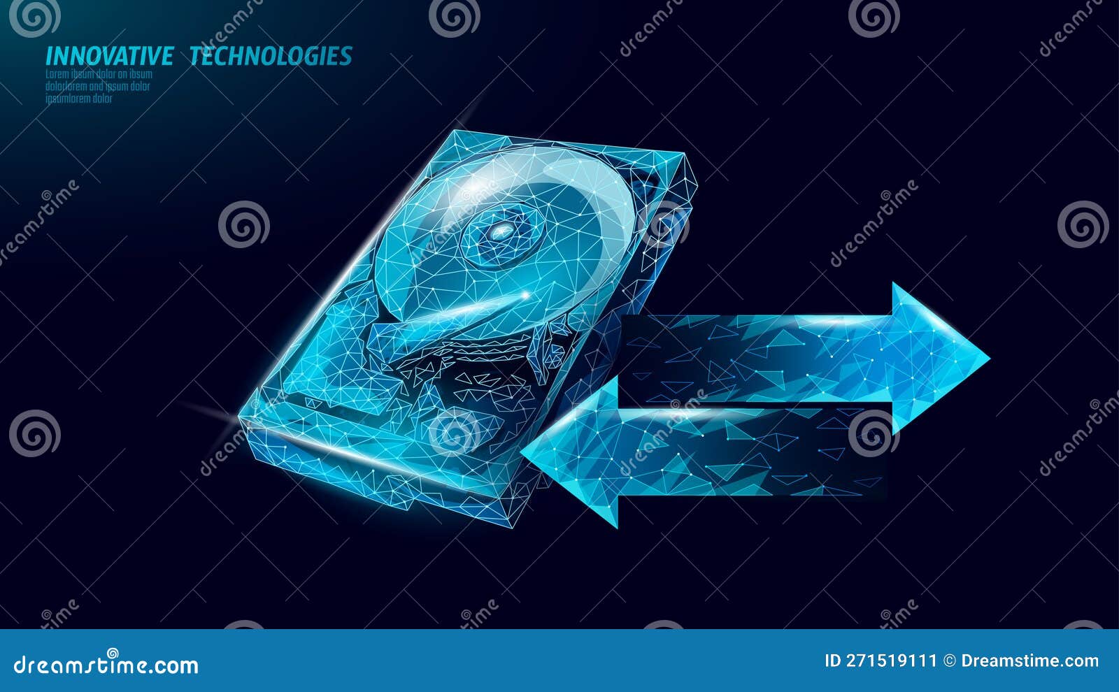 HDD Hard Disk Drive File Hardware. 3D Low Poly Information Storage ...