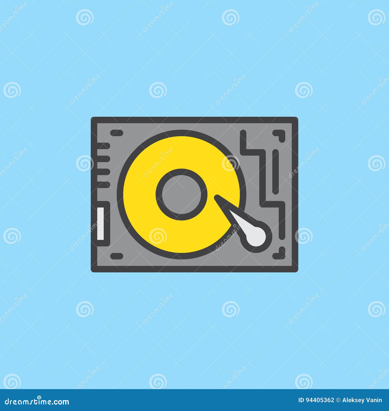 HDD, Hard Disk Drive Filled Outline Icon Stock Vector - Illustration of ...