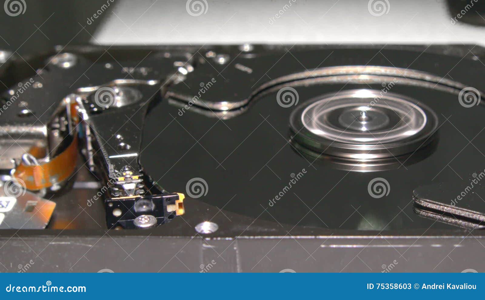 HDD - a Hard Disk Drive is Open, Real Open Hard Drive Stock Video ...