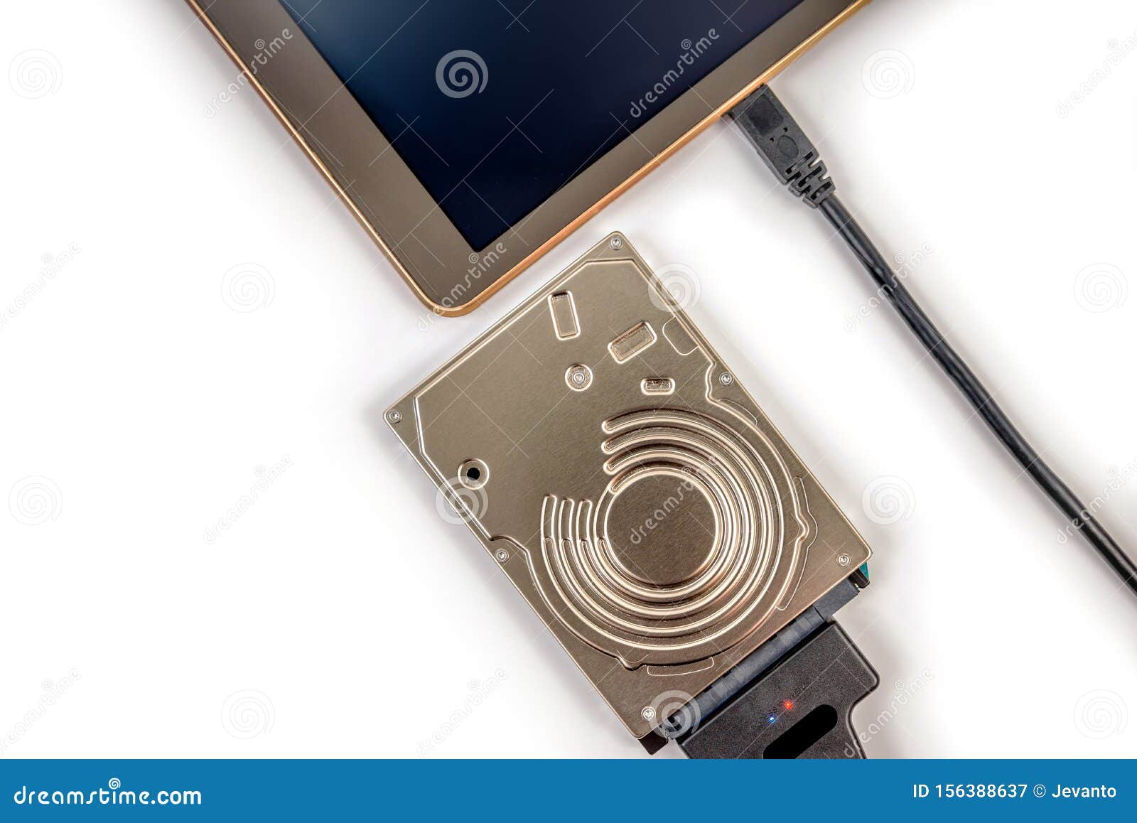 Hdd 2.5 Hard Drive Disk Connected To Digital Tablet Via Sata Usb Cable ...