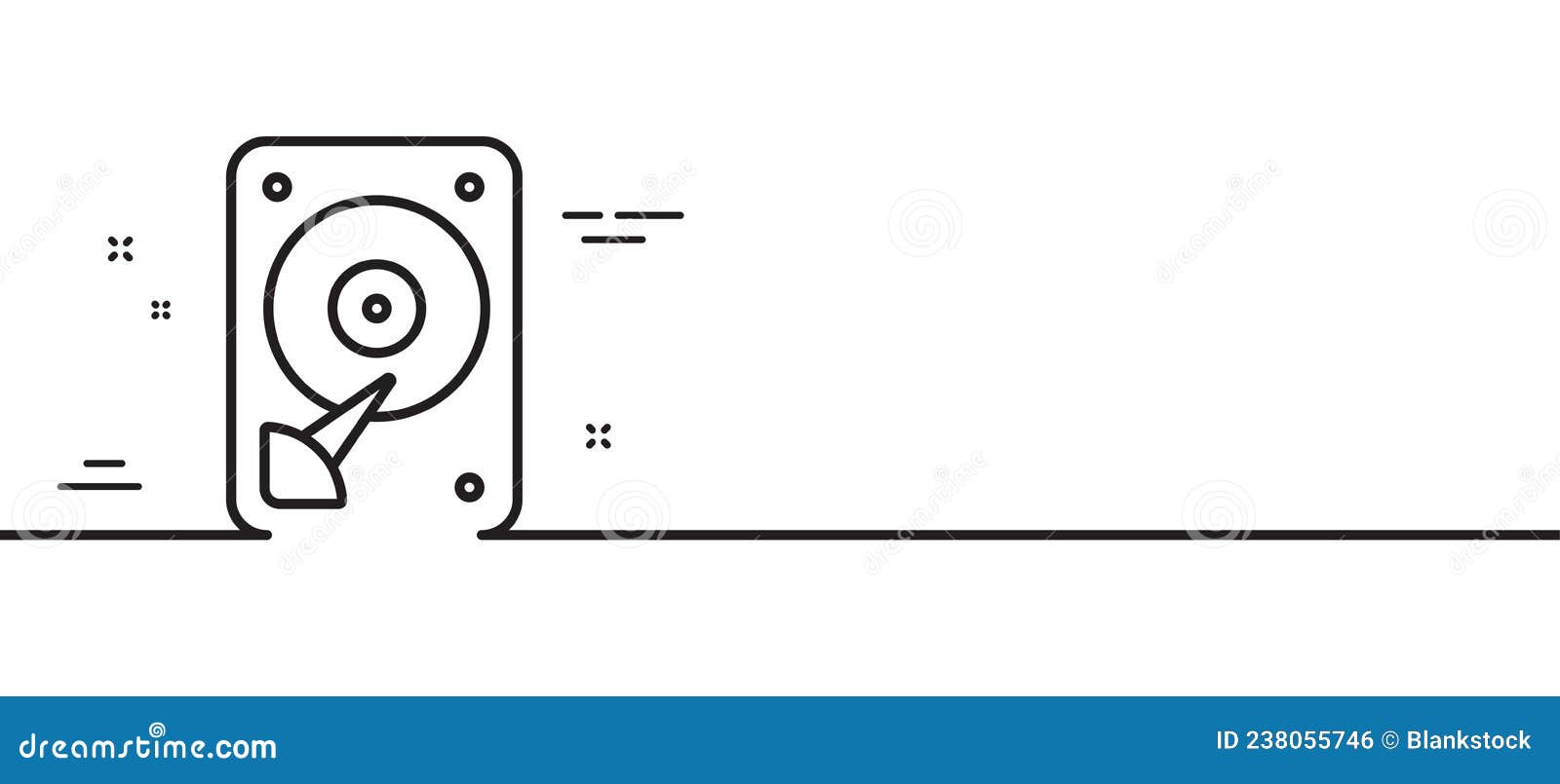 HDD Icon. Hard Disk Storage Sign. Minimal Line Pattern Banner. Vector ...