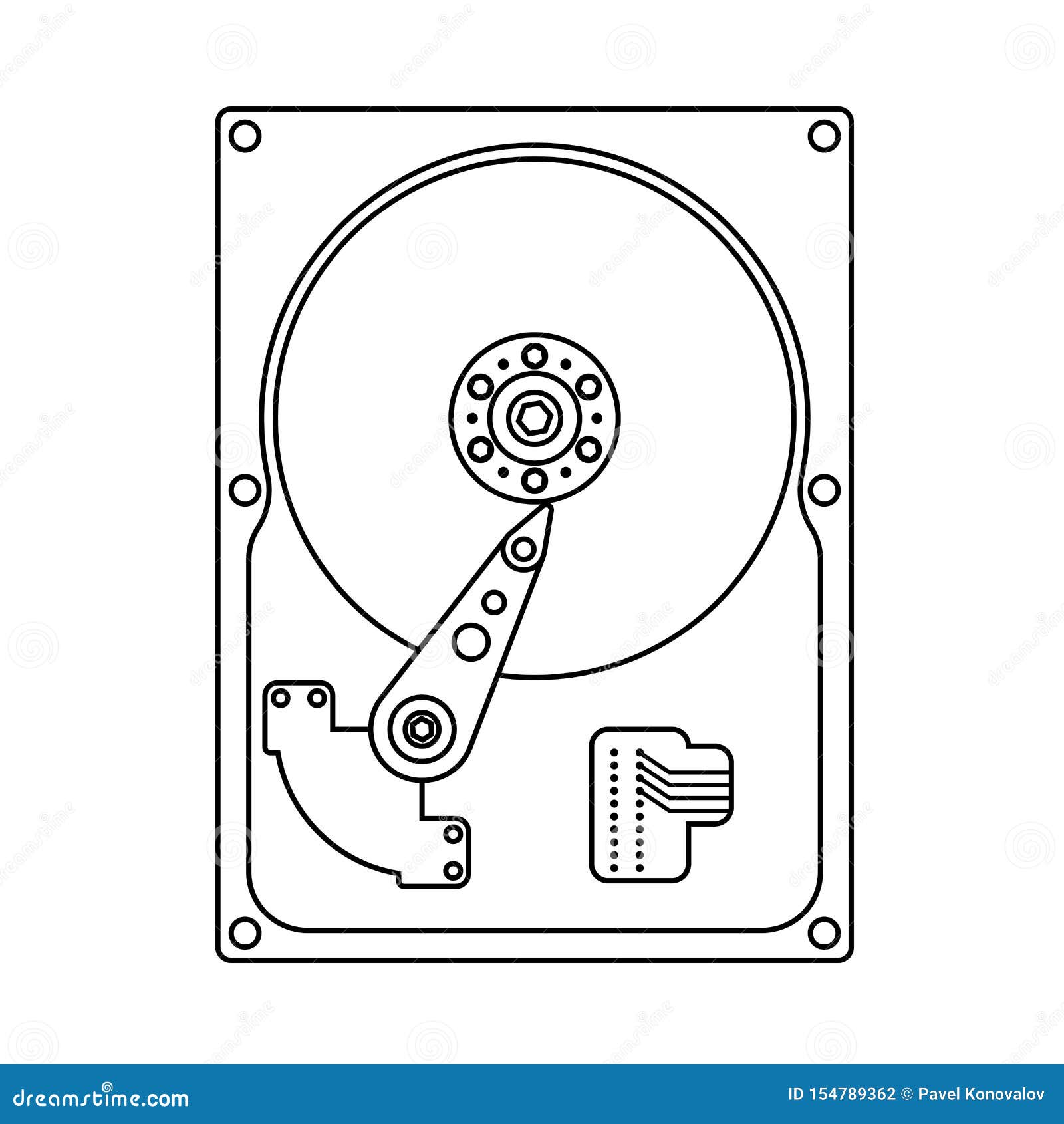 HDD Icon stock vector. Illustration of equipment, electronic - 154789362