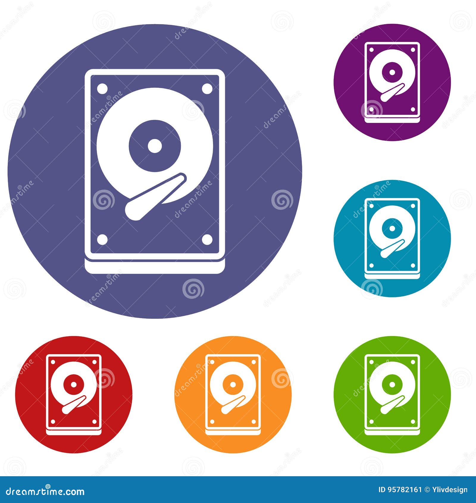 HDD icons set stock vector. Illustration of magnetic - 95782161