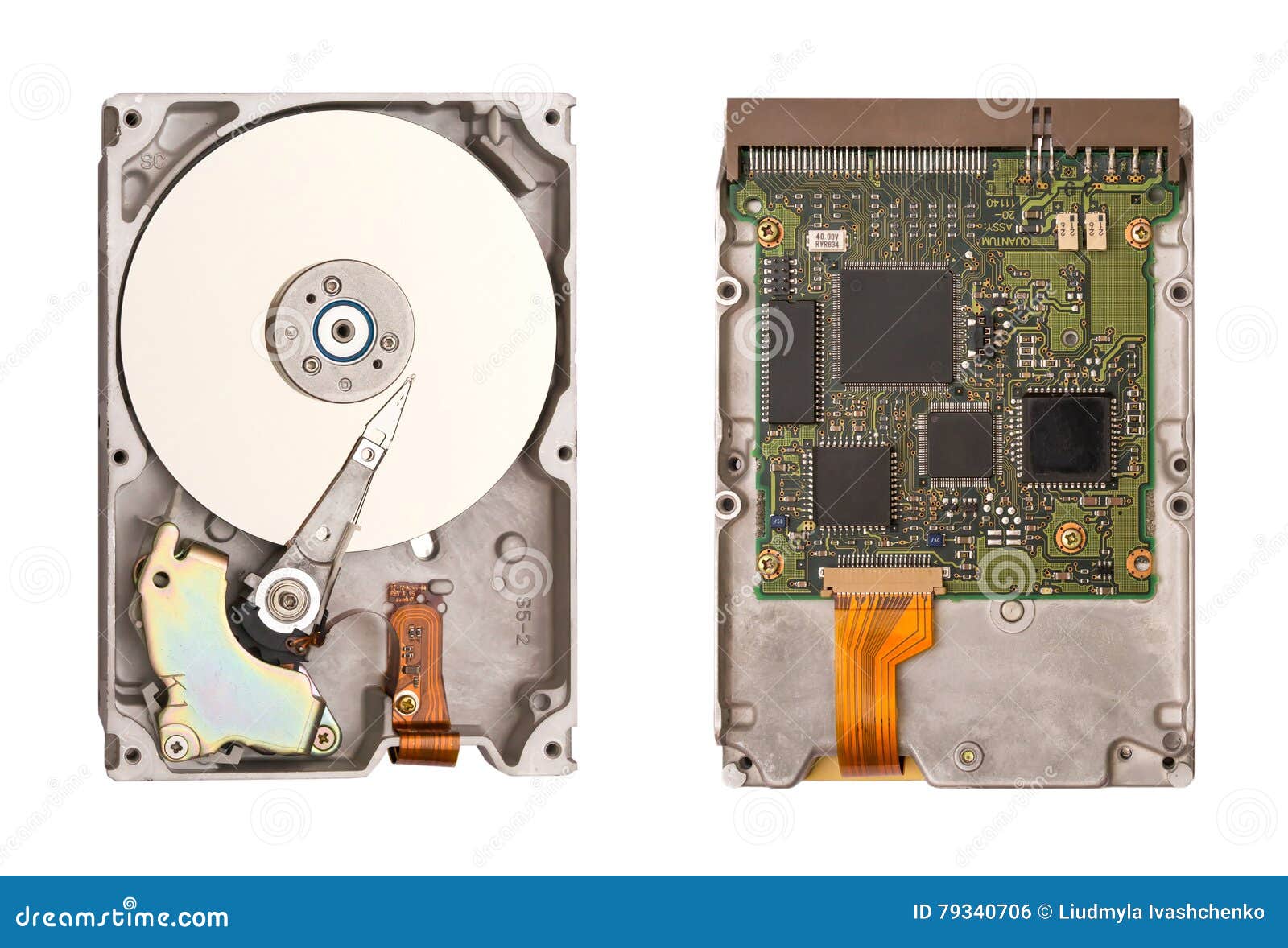Hdd Isolated on White Background. Two Sides of the Hard Disk. Computer ...