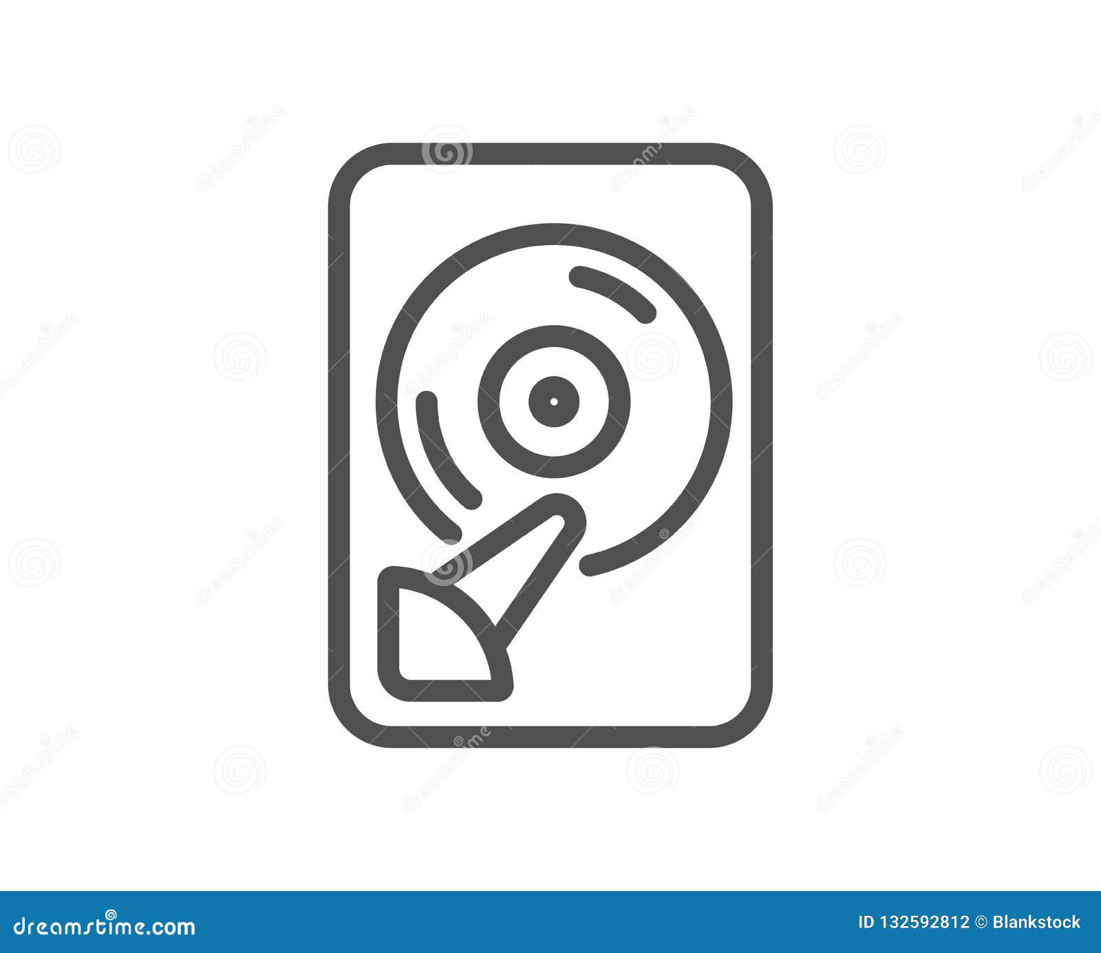 Hdd Line Icon. Computer Memory Component Sign. Data Storage. Vector ...