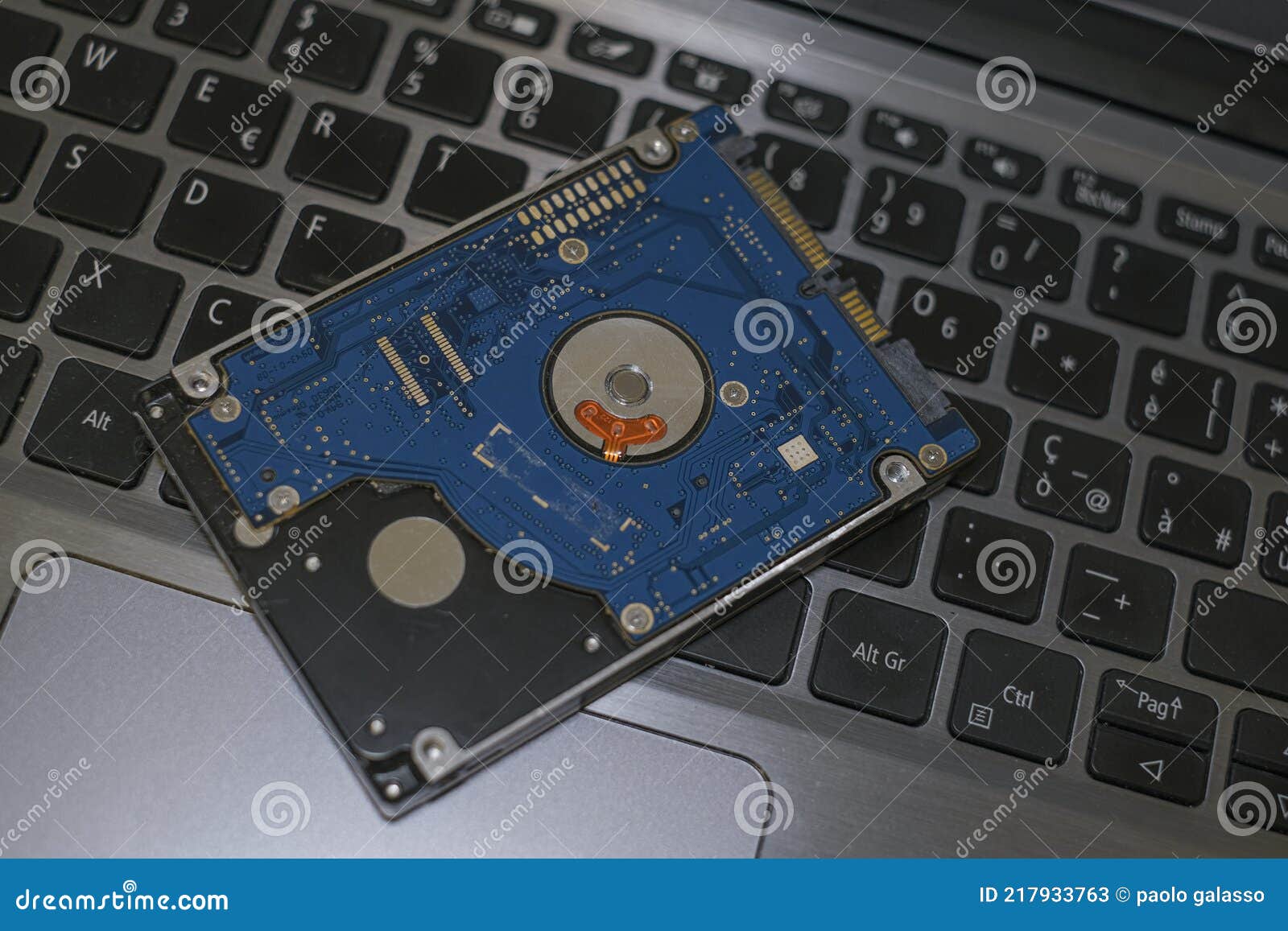 Hdd Memory Storage Device Over Dark Surface,tech Components,data ...