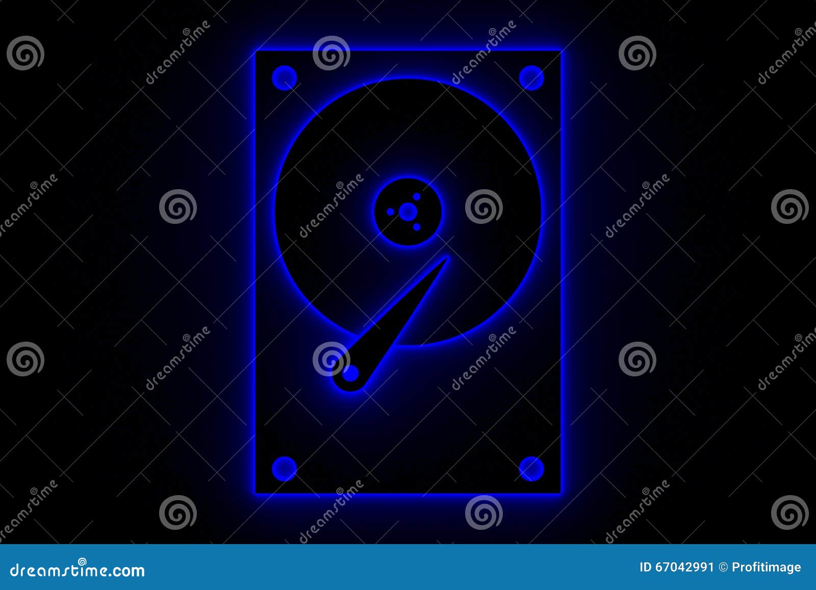 HDD neon stock illustration. Illustration of data, tech - 67042991