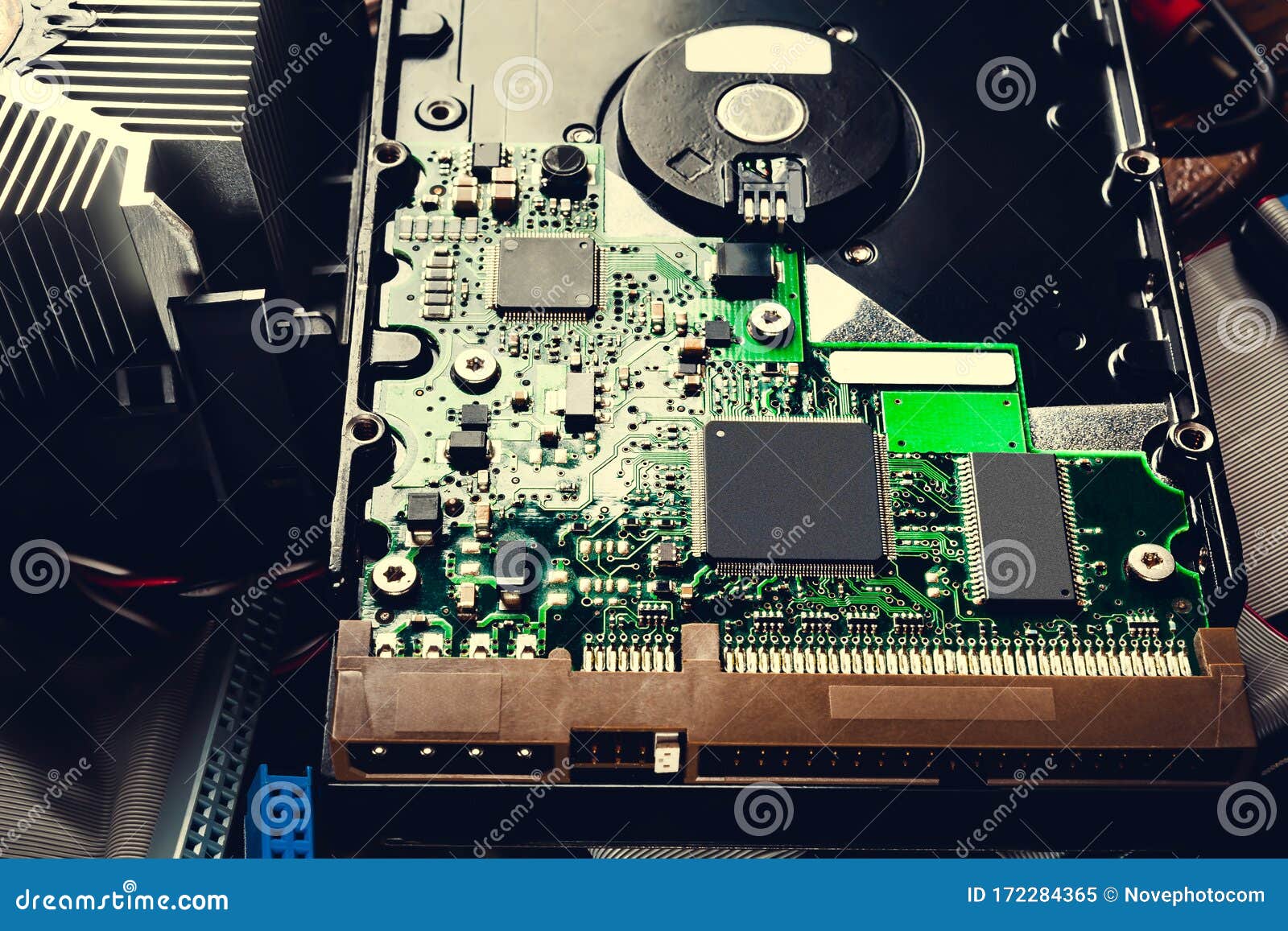 HDD. Old Computer Hard Drive. Microchips and PC Components, Storage ...