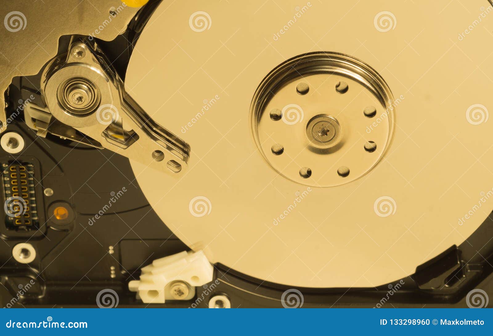 Hdd. Open Hard Disk Drive. the Concept of Data Storage. Data Array ...