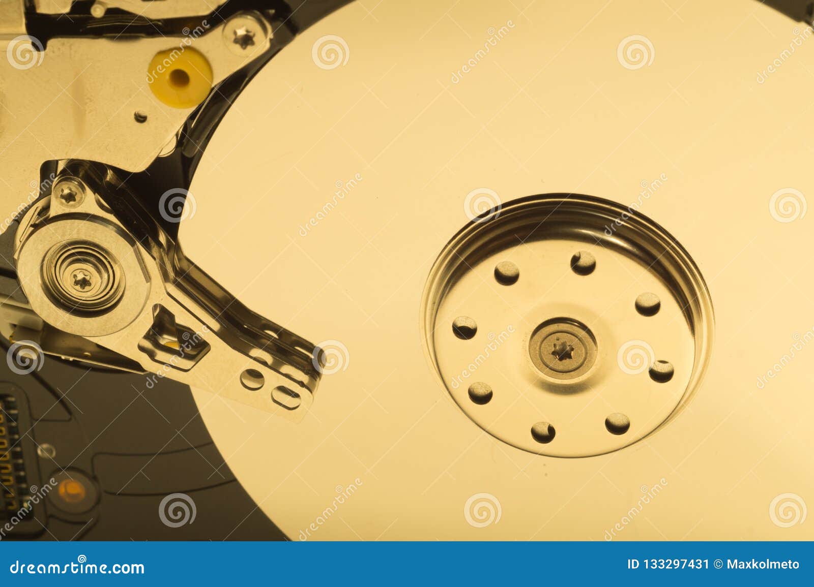 Hdd. Open Hard Disk Drive. the Concept of Data Storage. Data Array ...