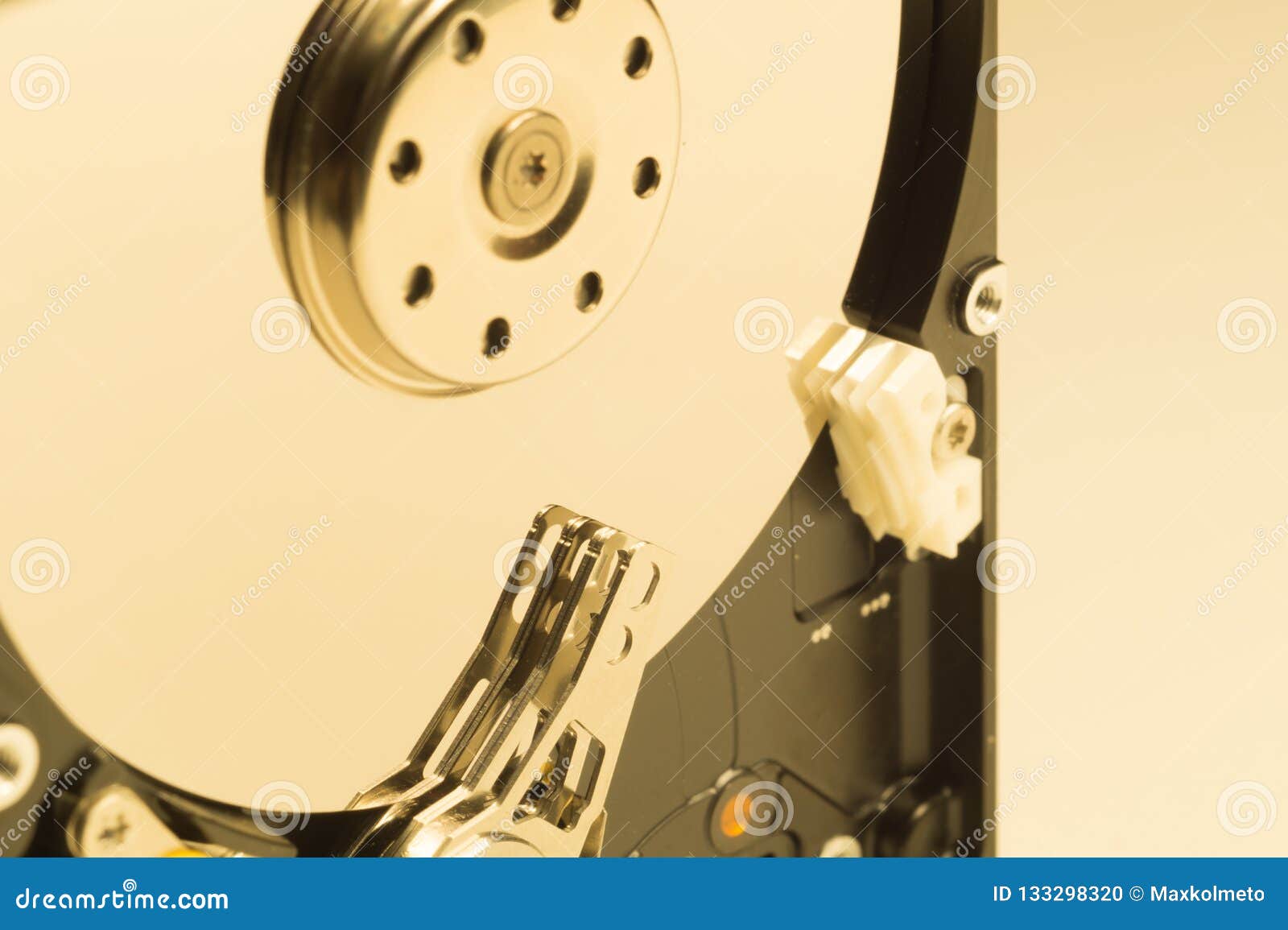 Hdd. Open Hard Disk Drive. the Concept of Data Storage. Data Array ...