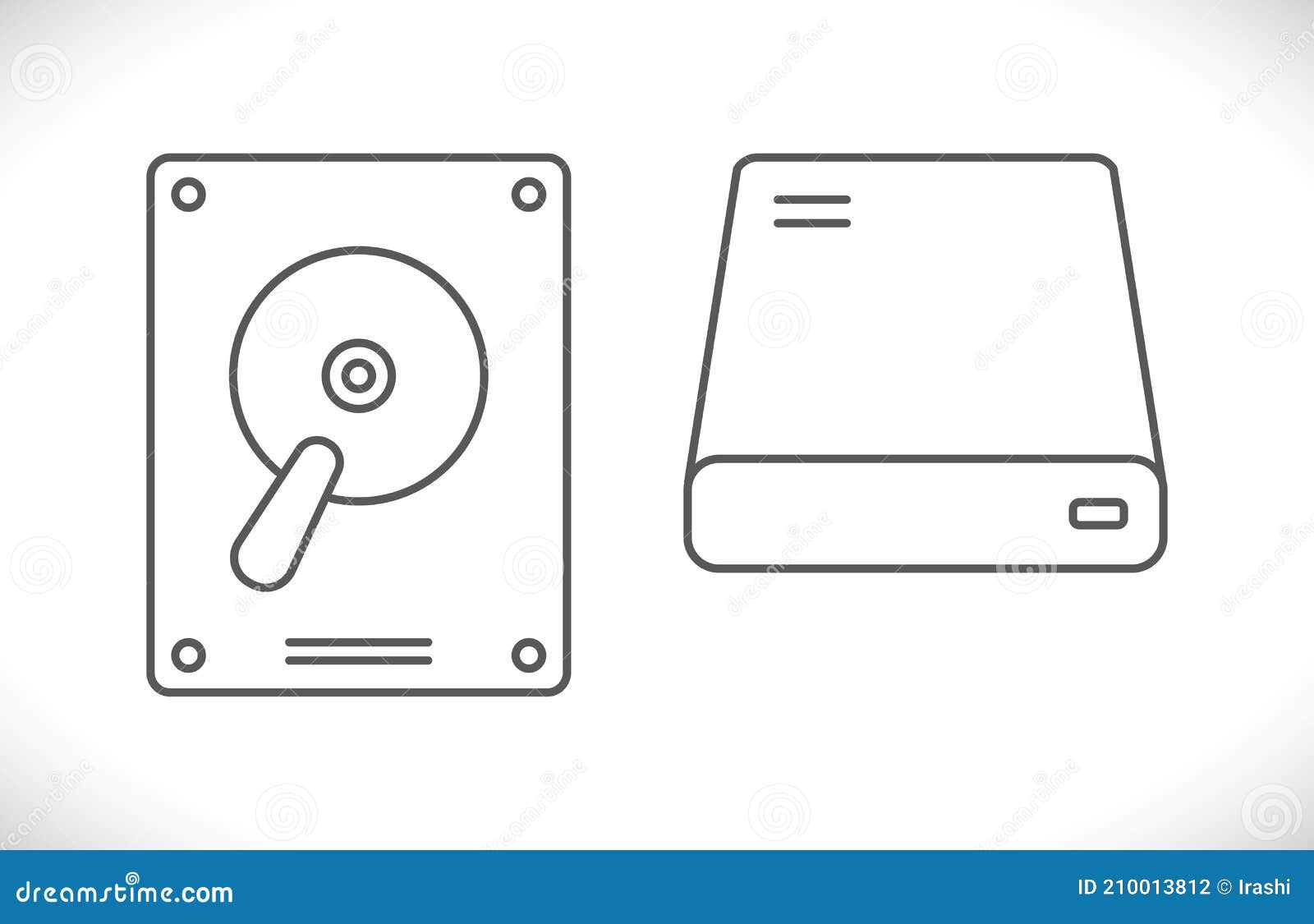 Hdd outline icon stock vector. Illustration of icon - 210013812