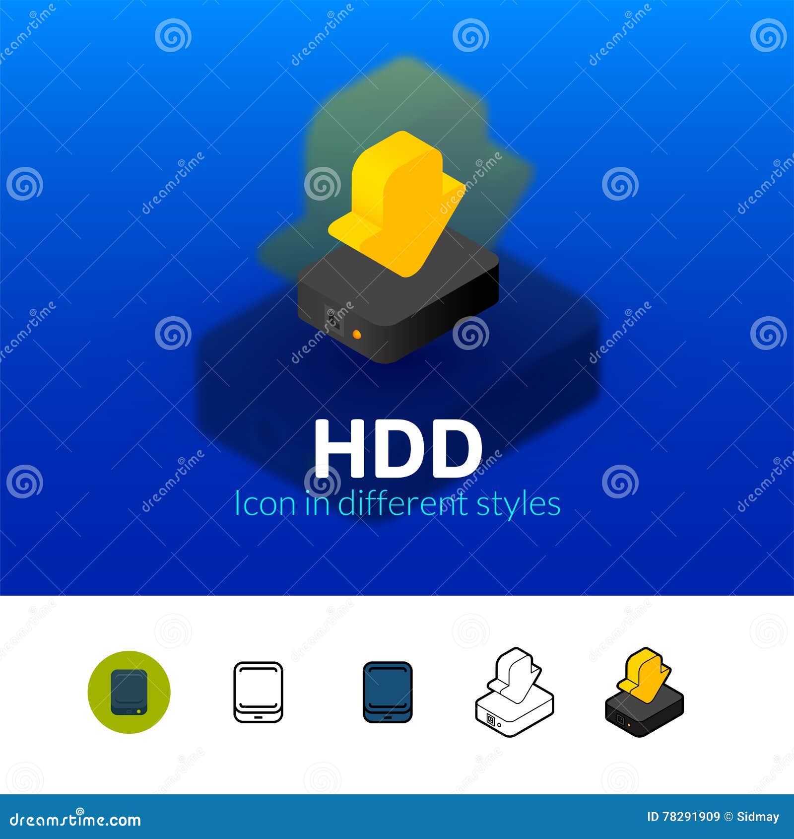 HDD-pictogram in Verschillende Stijl Vector Illustratie - Illustration ...