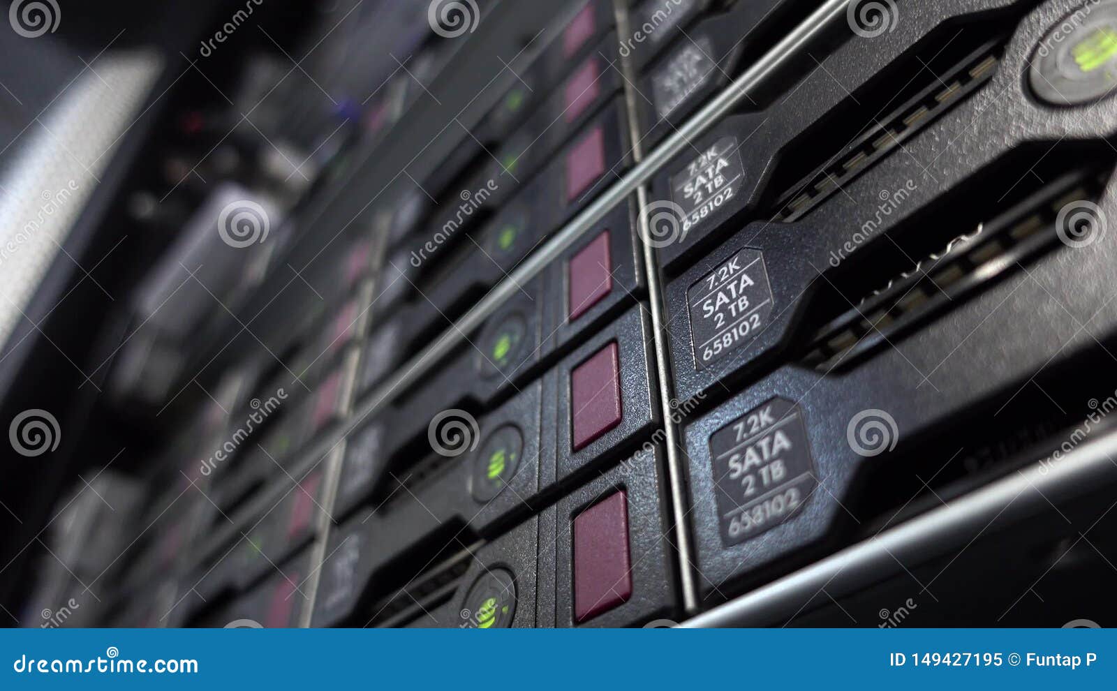 HDD Server SATA Working in Datacenter Server Room. Stock Video - Video ...