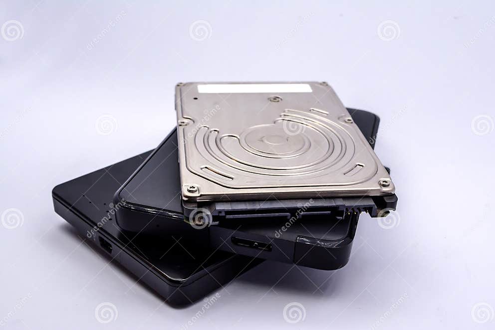 HDD - Stack of External and Internal Laptop Hard Disk Drives Isolated ...