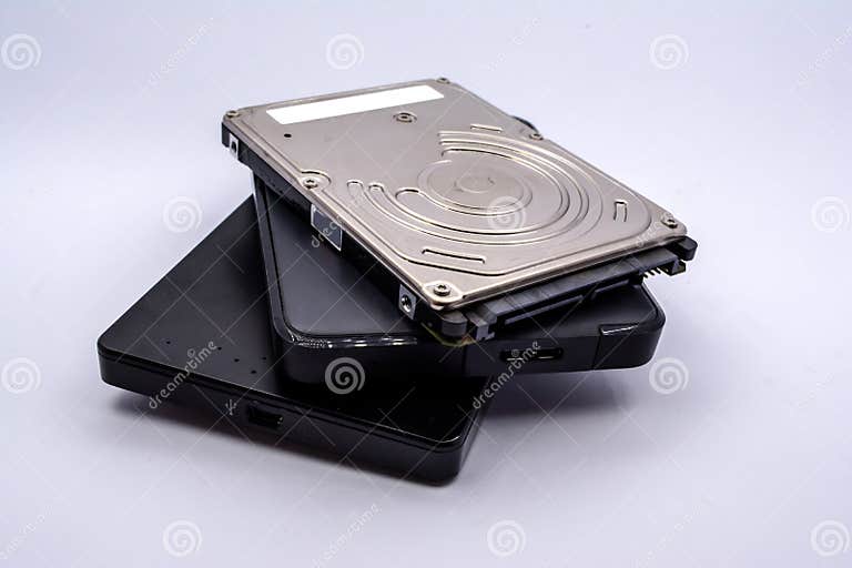 HDD - Stack of External and Internal Laptop Hard Disk Drives Isolated ...