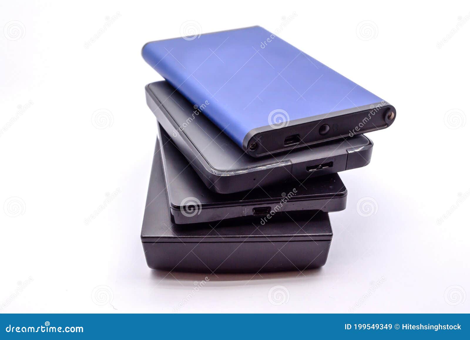 HDD - Stack of Portable Hard Disk Drives Isolated on White Background ...