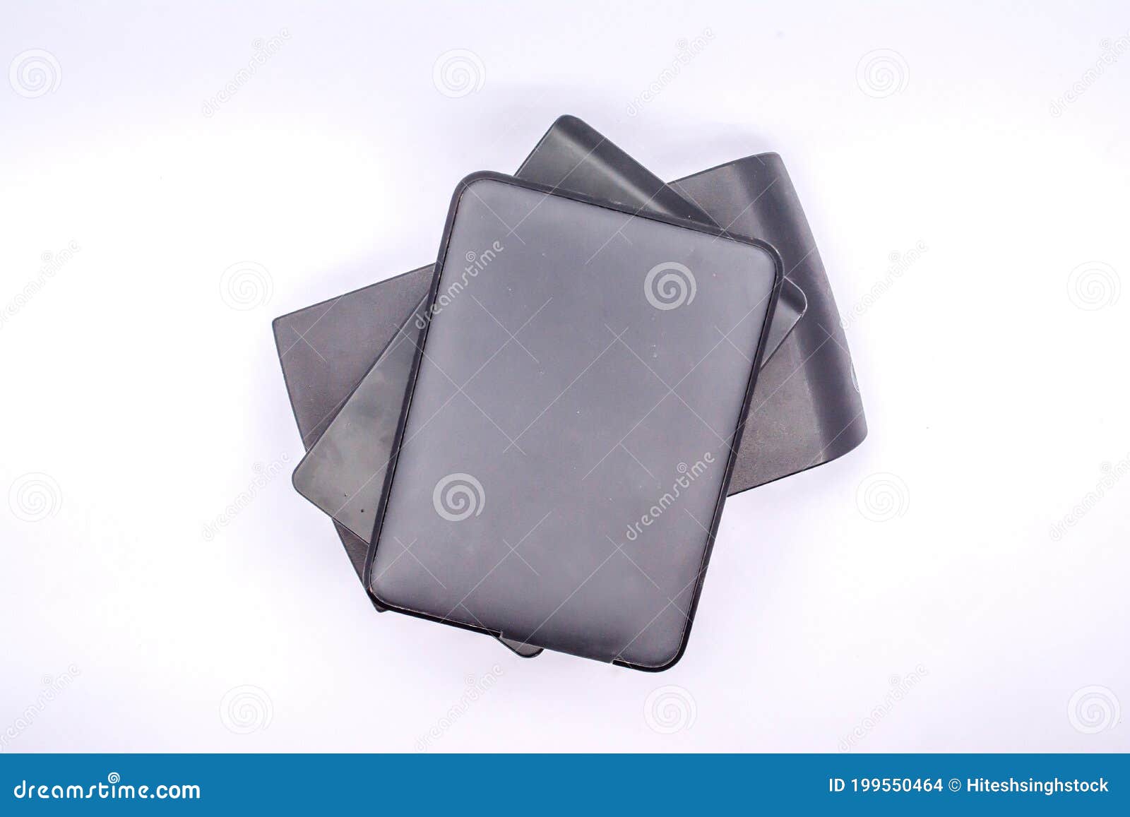 HDD - Stack of Portable Hard Disk Drives Isolated on White Background ...