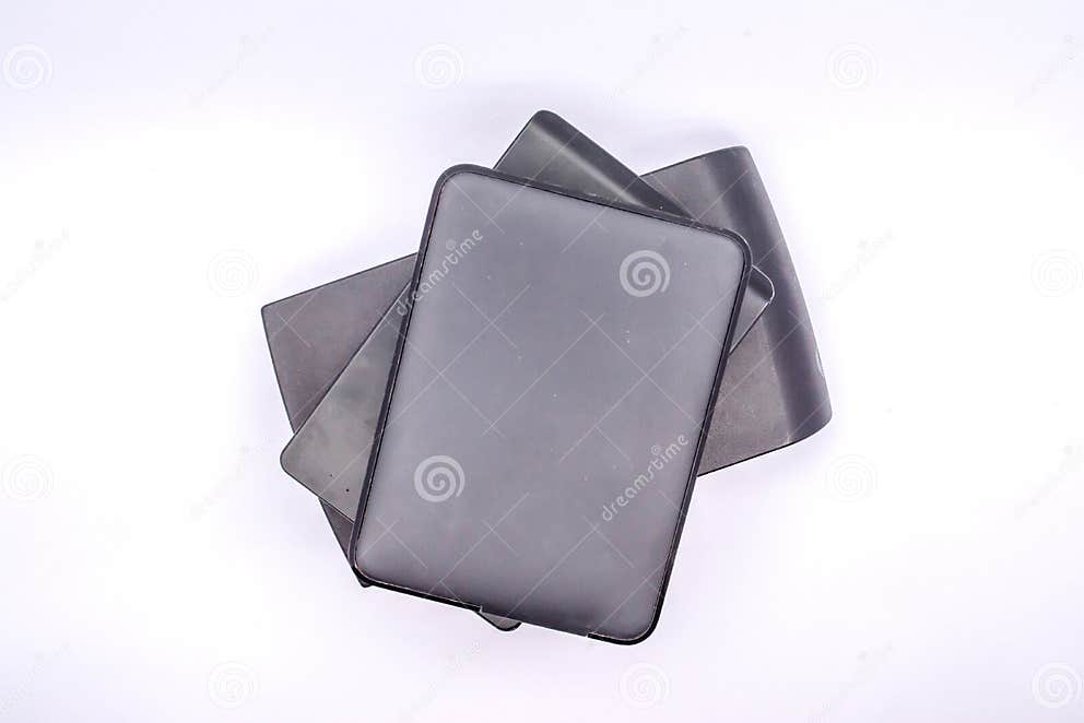 HDD - Stack of Portable Hard Disk Drives Isolated on White Background ...