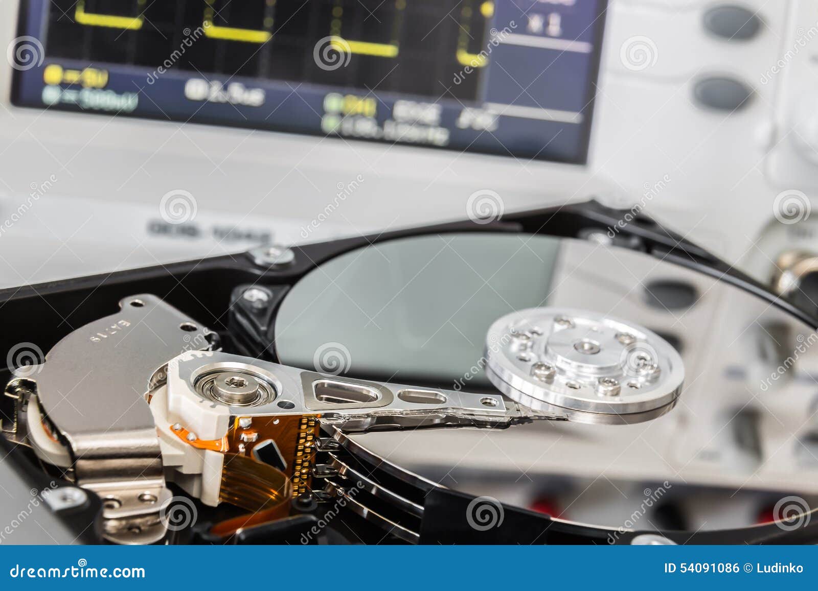 HDD in a Test Laboratory Ready for Data Recovery or Repair Stock Photo ...