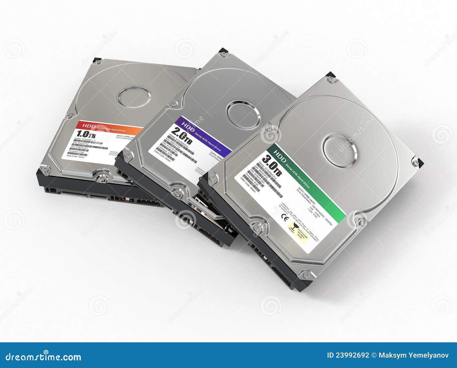 HDD. Three ATA Hard Disk Drive. 3d Stock Illustration - Illustration of ...