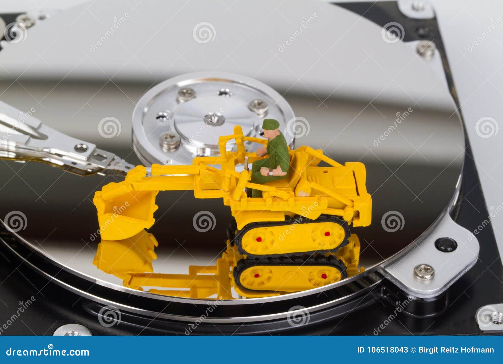 HDD with Toy Crawler Mounted Stock Image - Image of equipment, crawler ...