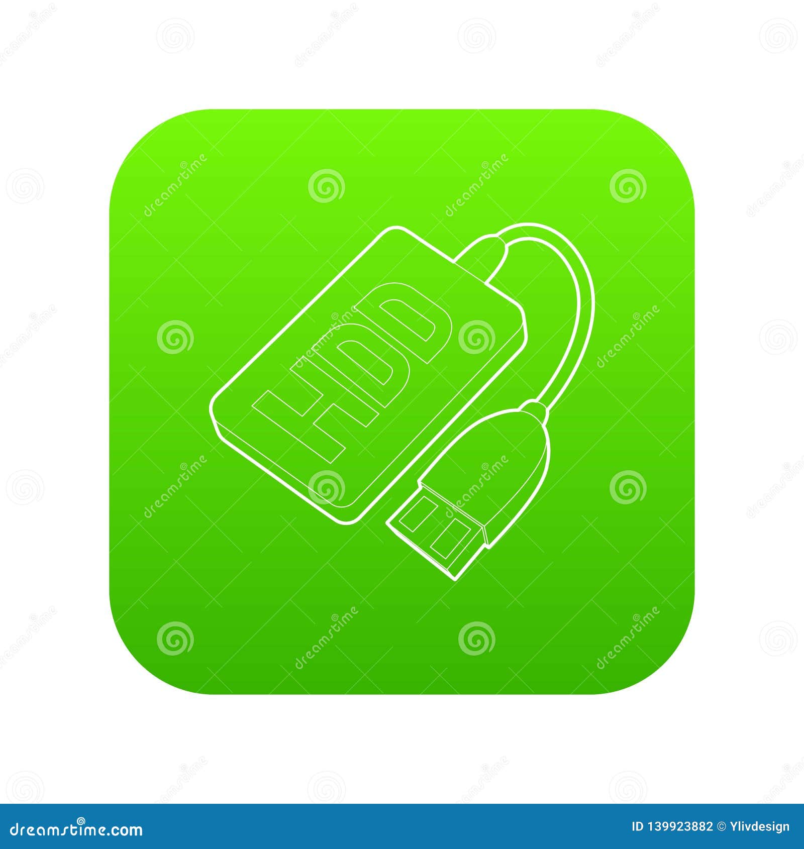 Hdd wire icon green vector stock vector. Illustration of datacenter ...