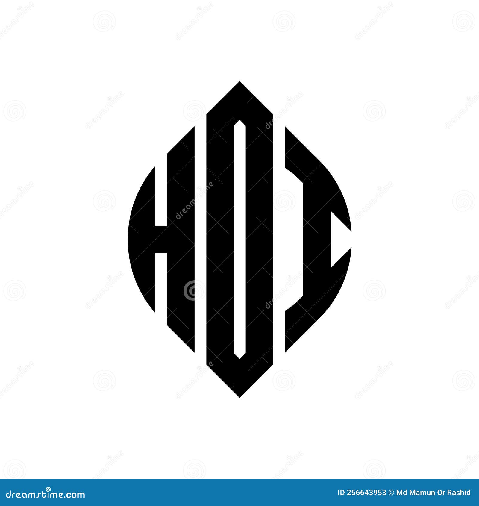 HDI Circle Letter Logo Design with Circle and Ellipse Shape. HDI ...