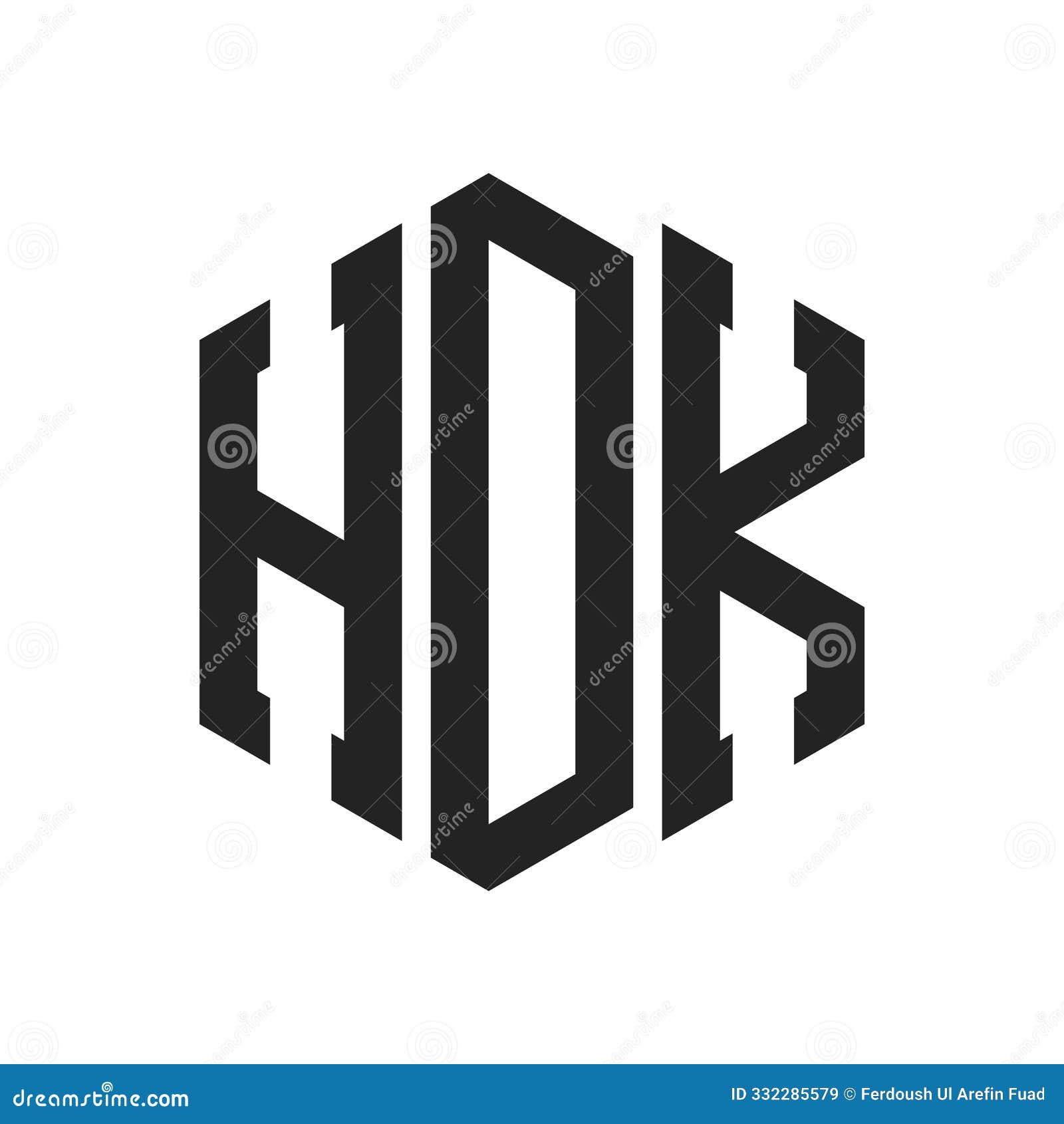 HDK Logo Design. Initial Letter HDK Monogram Logo Using Hexagon Shape ...