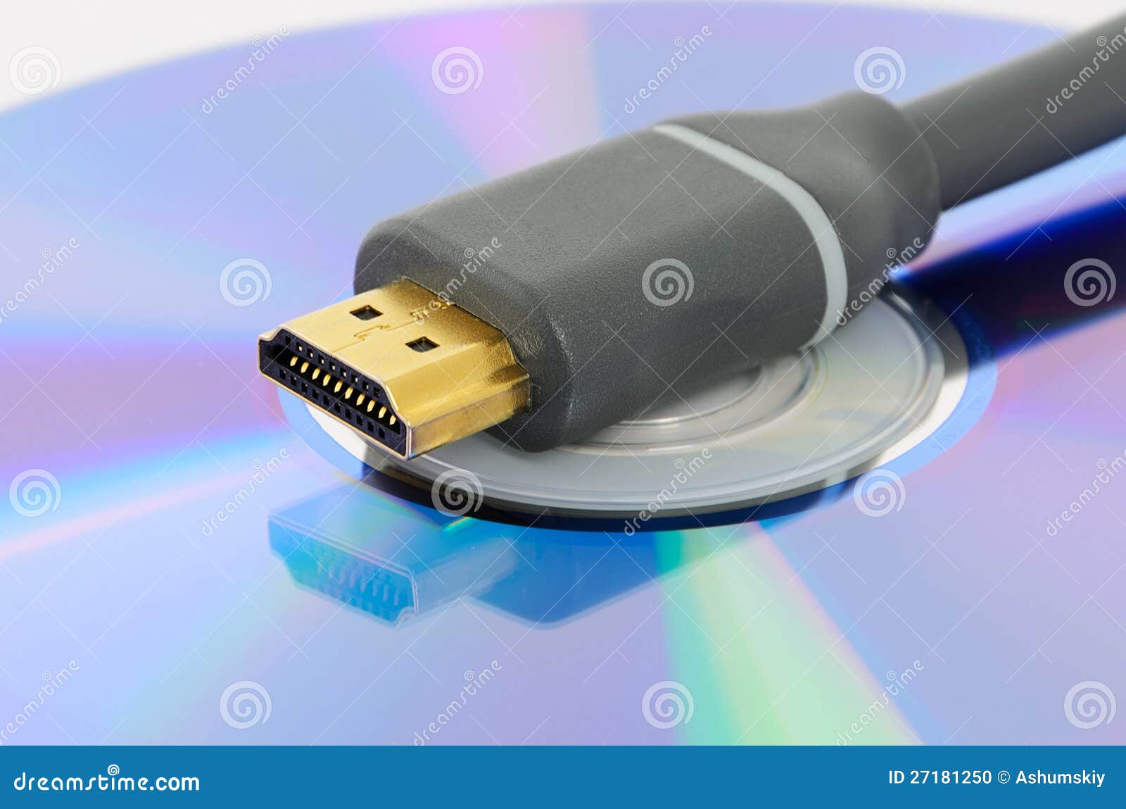 HDMI Cable and Blank DVD Disc Stock Photo - Image of digital ...