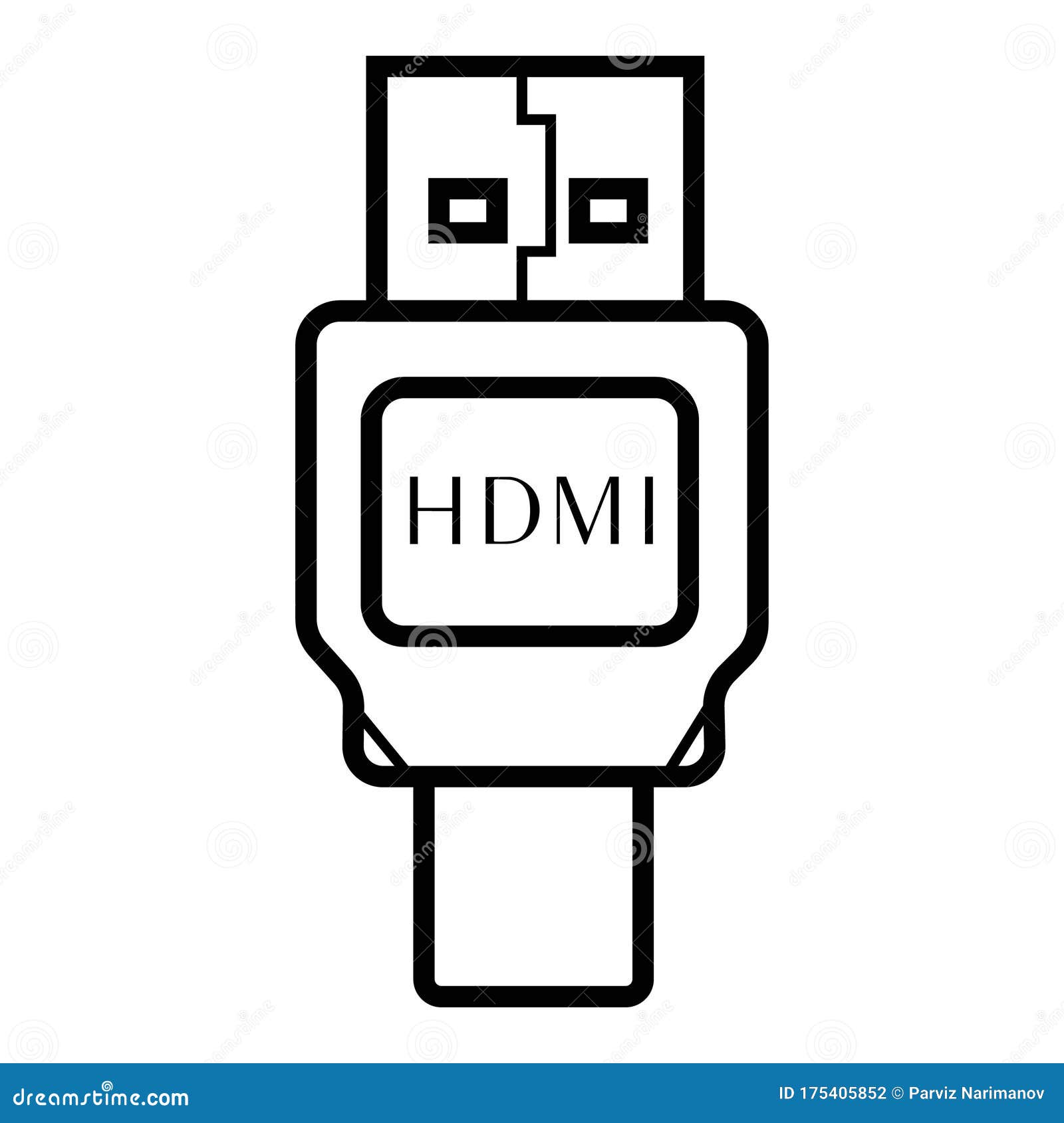 HDMI Cable Icon Vector Illustration Stock Illustration - Illustration ...