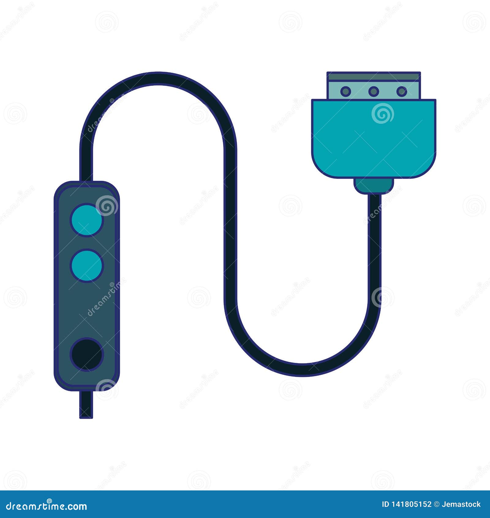 HDMI Cable Technlogy Device Blue Lines Stock Vector - Illustration of ...