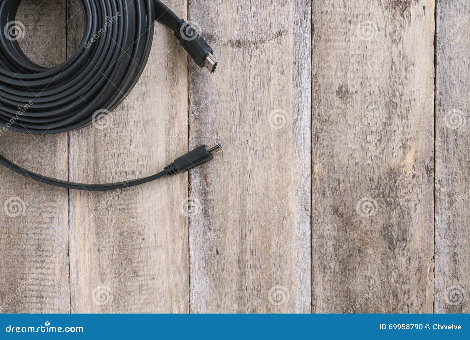 Hdmi cable on wood stock photo. Image of closeup, connect - 69958790