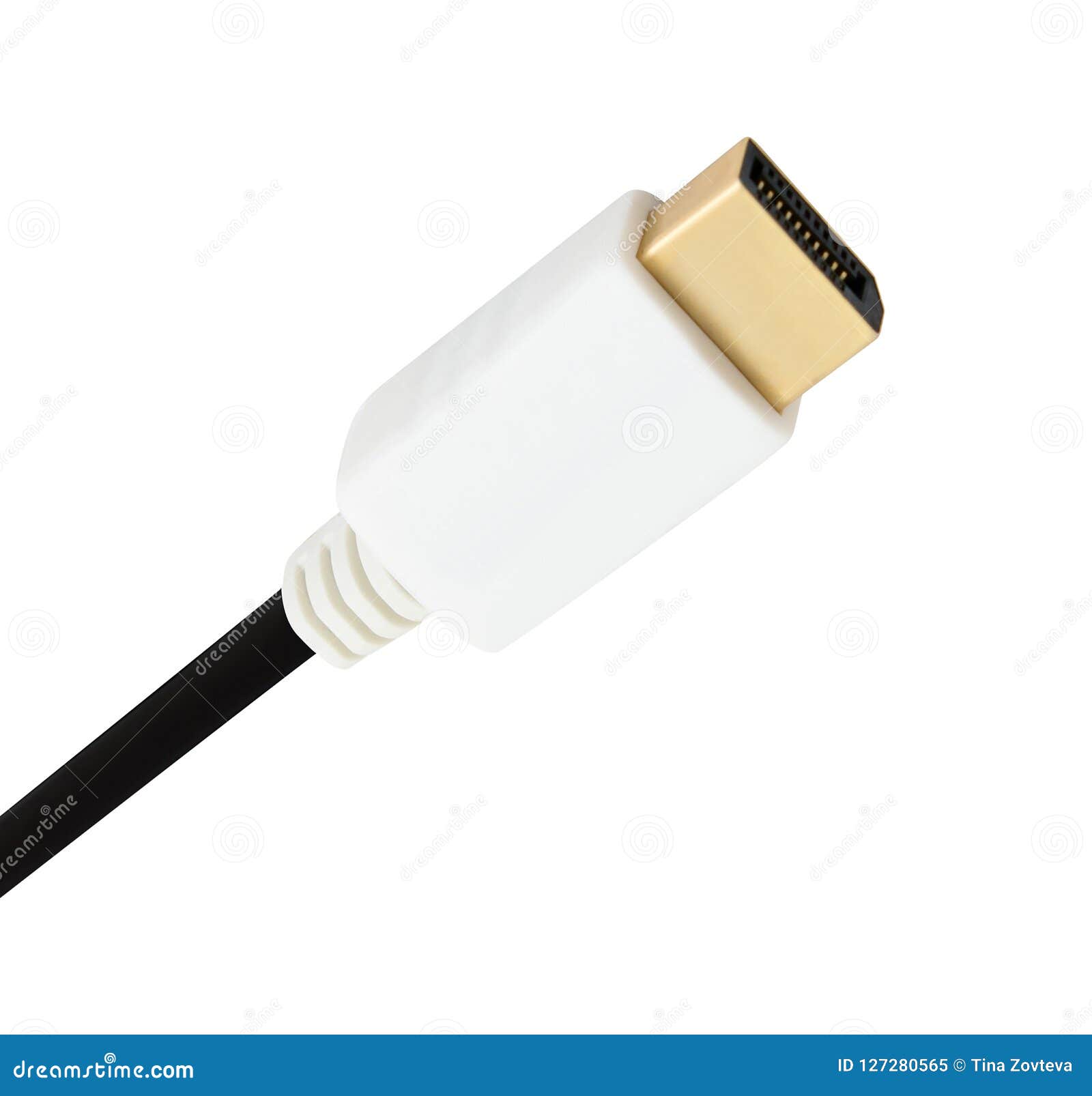 HDMI Computer Cable Isolated on White Stock Image - Image of high ...