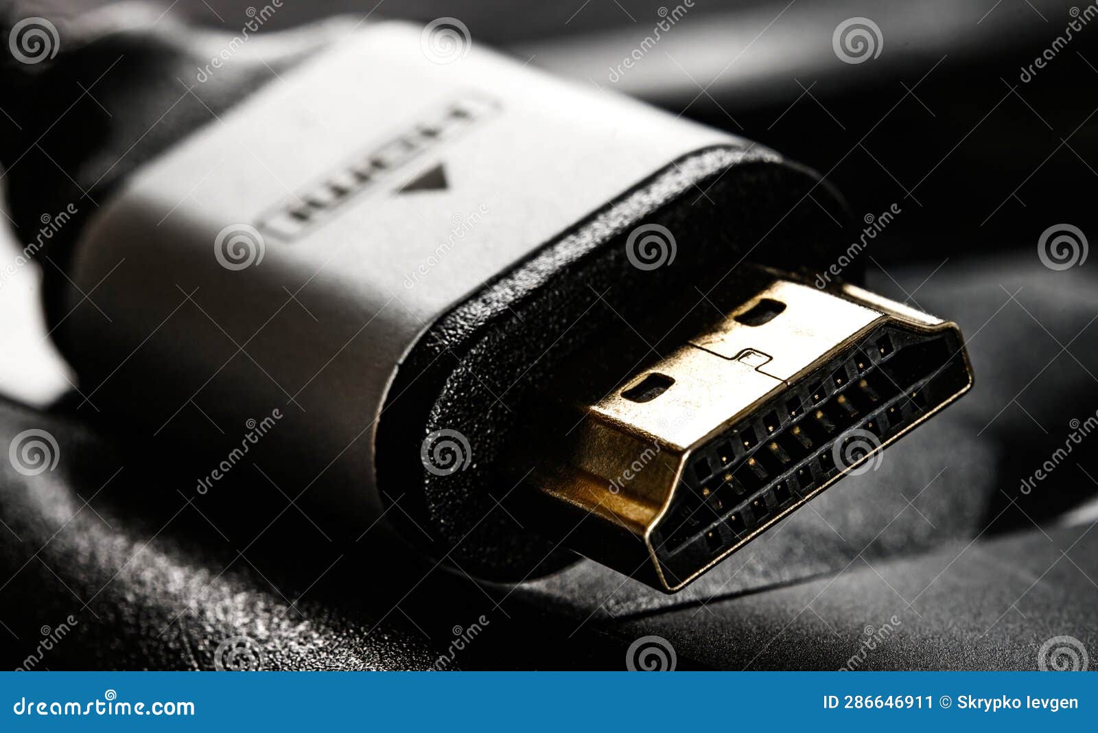 HDMI connector close up stock image. Image of technology - 286646911
