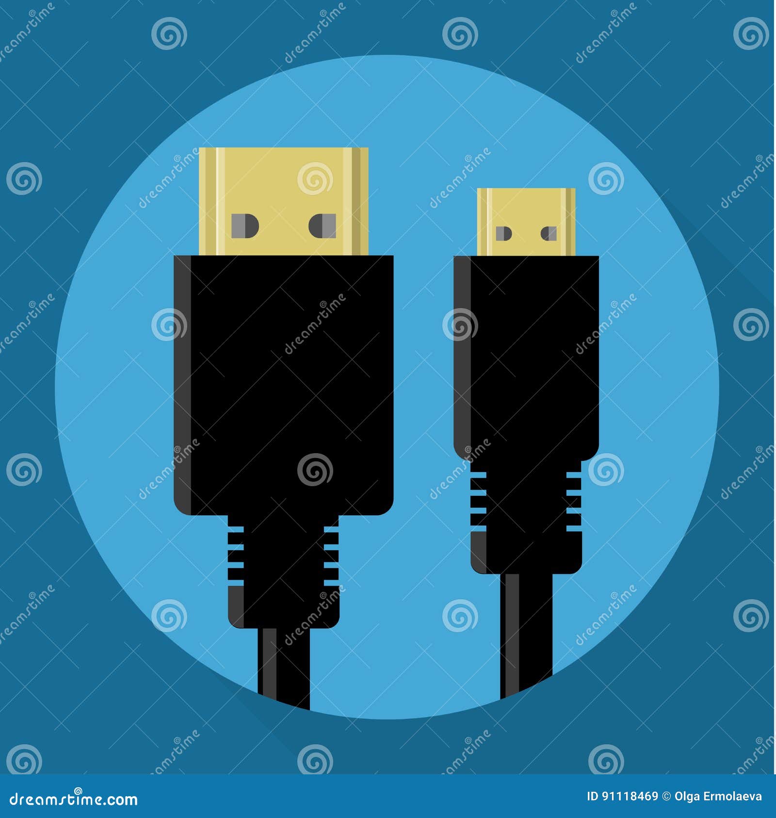 HDMI Connectors Vector Icon Stock Vector - Illustration of background ...